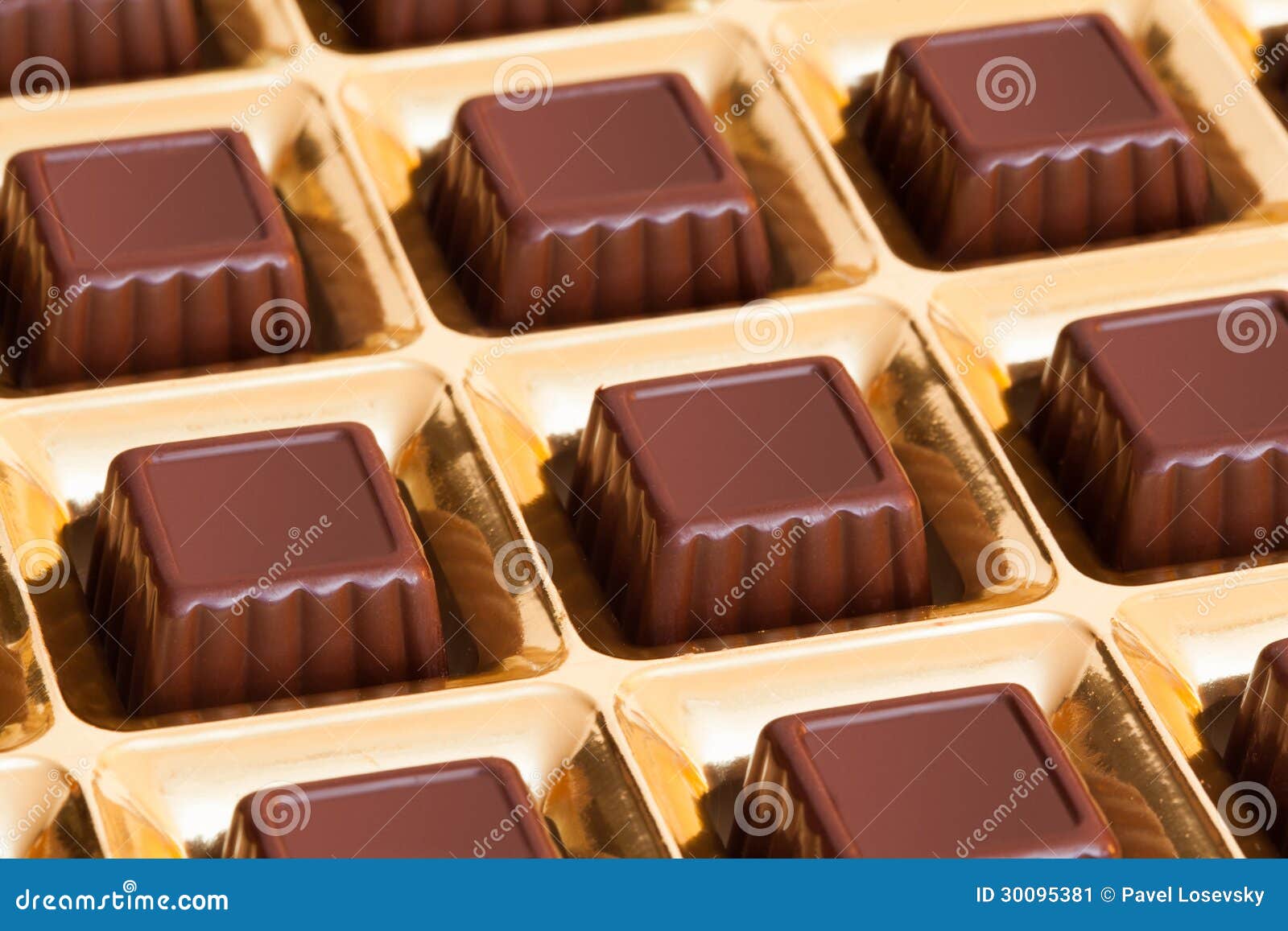 Gilded Box of Chocolates Candy Stock Image - Image of milk, dish: 30095381