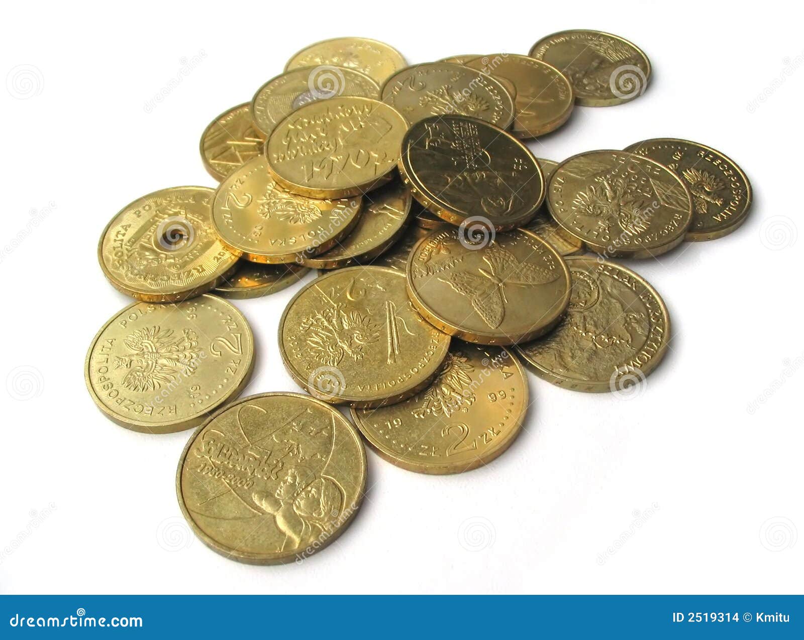 Gilded coins collection stock photo. Image of anniversary - 2519314