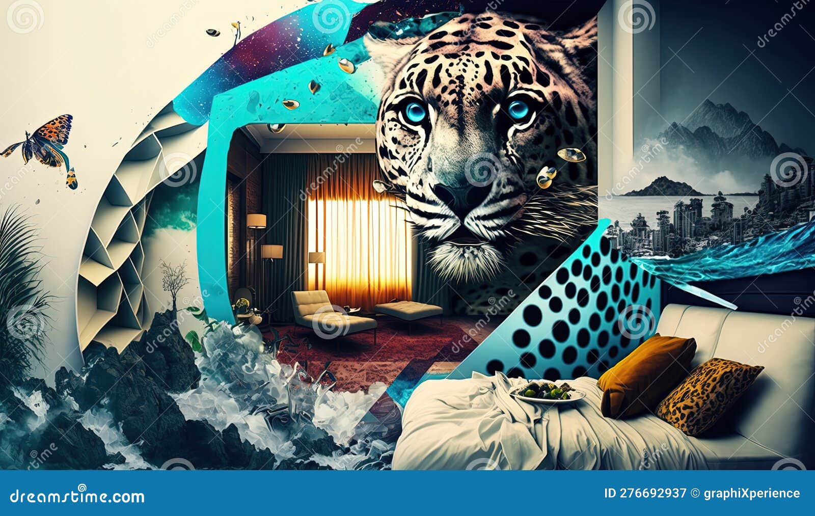 Gilded Dreams Collage stock illustration. Illustration of ornate ...