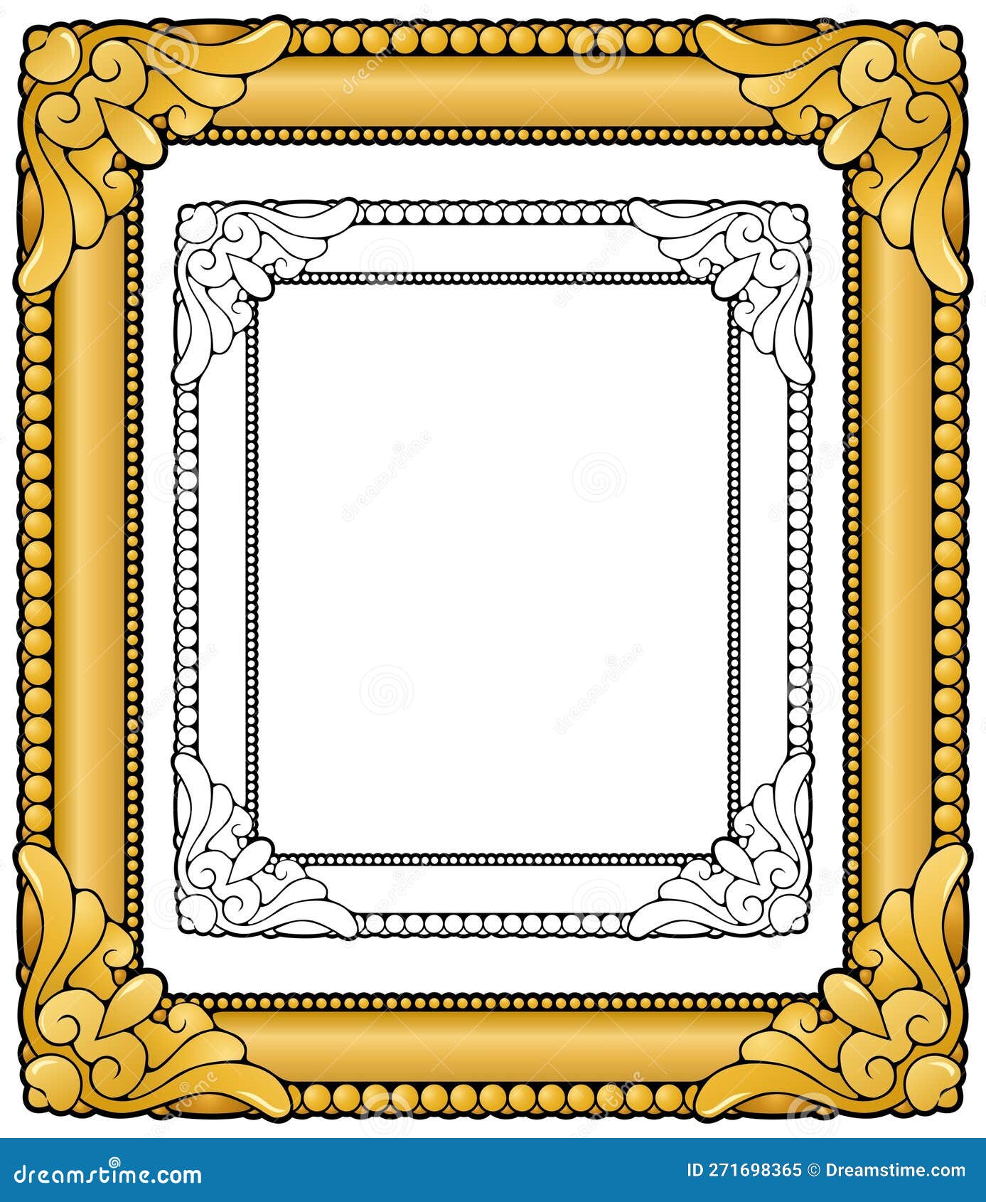 Gilded Frame Style Border Design Stock Vector - Illustration of ...