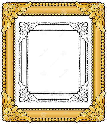 Gilded Frame Style Border Design Stock Vector - Illustration of ...
