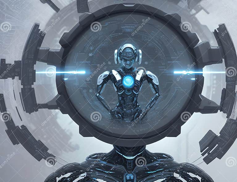 The Gilded Future: a 3D Rendered Robotic Cyborg, Embodiment of ...