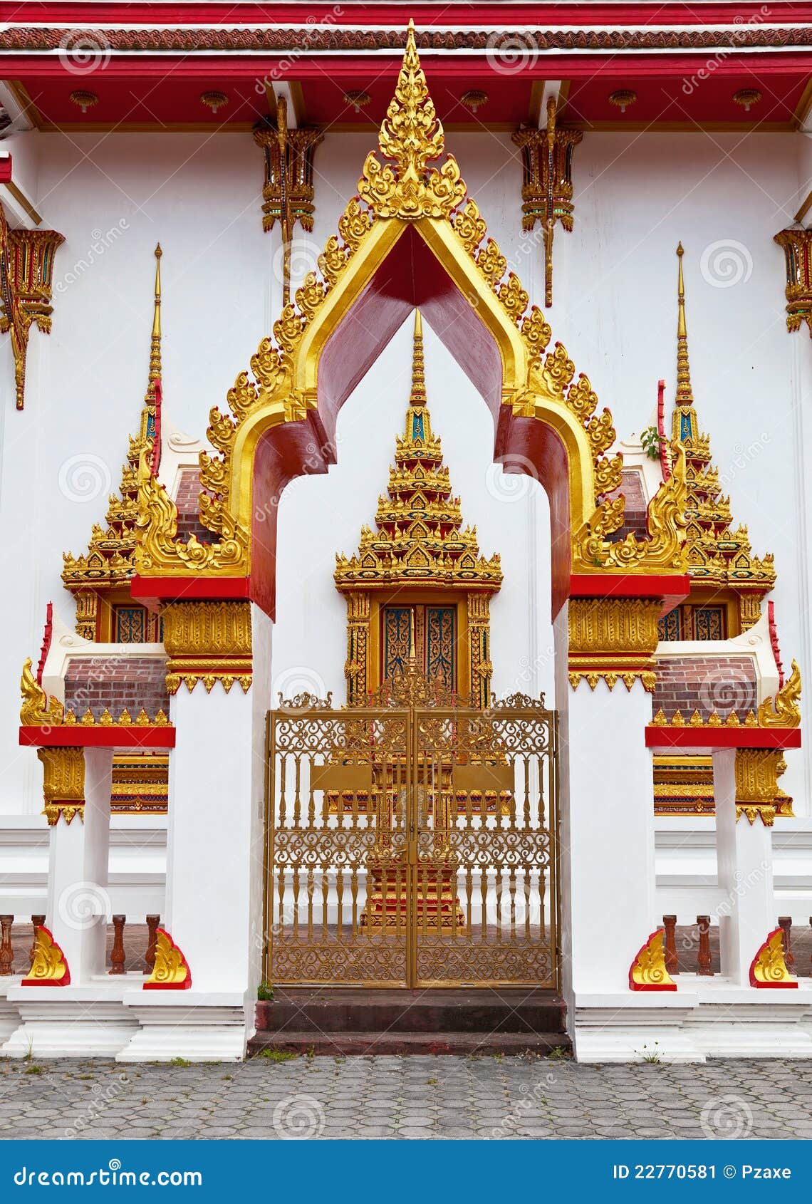 Gilded Gates of an Buddhist Temple Stock Image - Image of religion ...