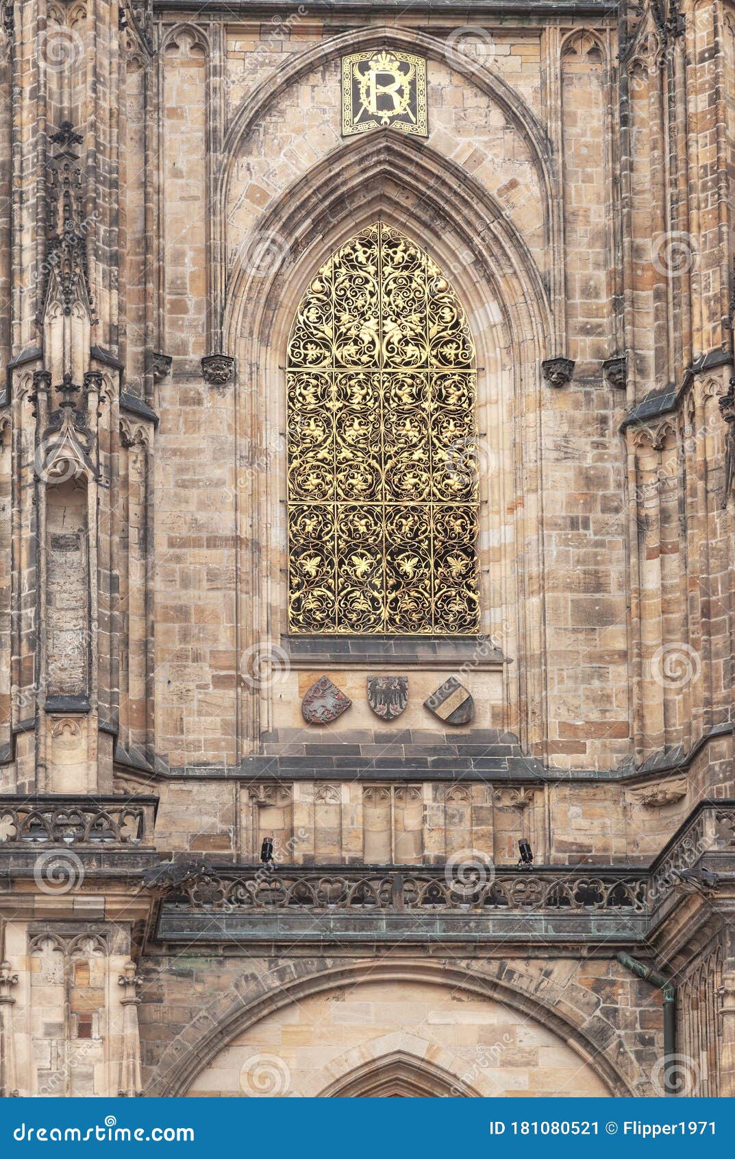 Gilded Grille on the Window of a Medieval Castle Stock Image - Image of ...