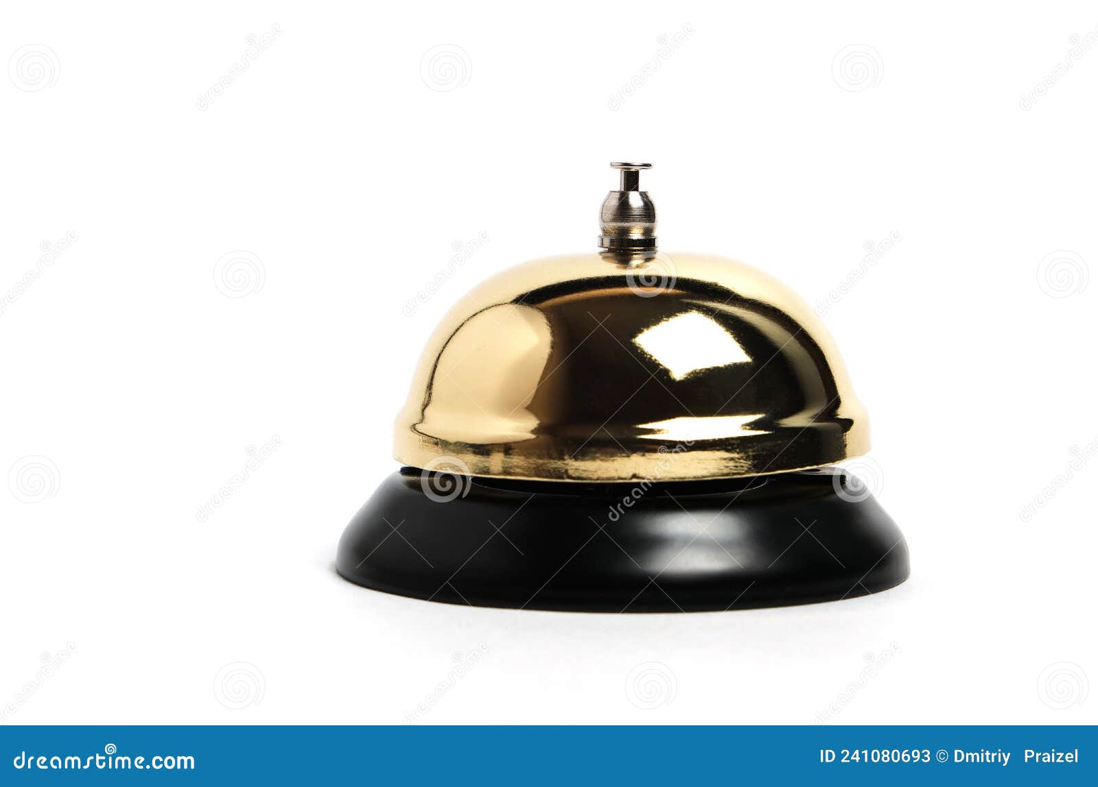 Gilded Hotel Service Bell on a White Background, Isolate Stock Image ...