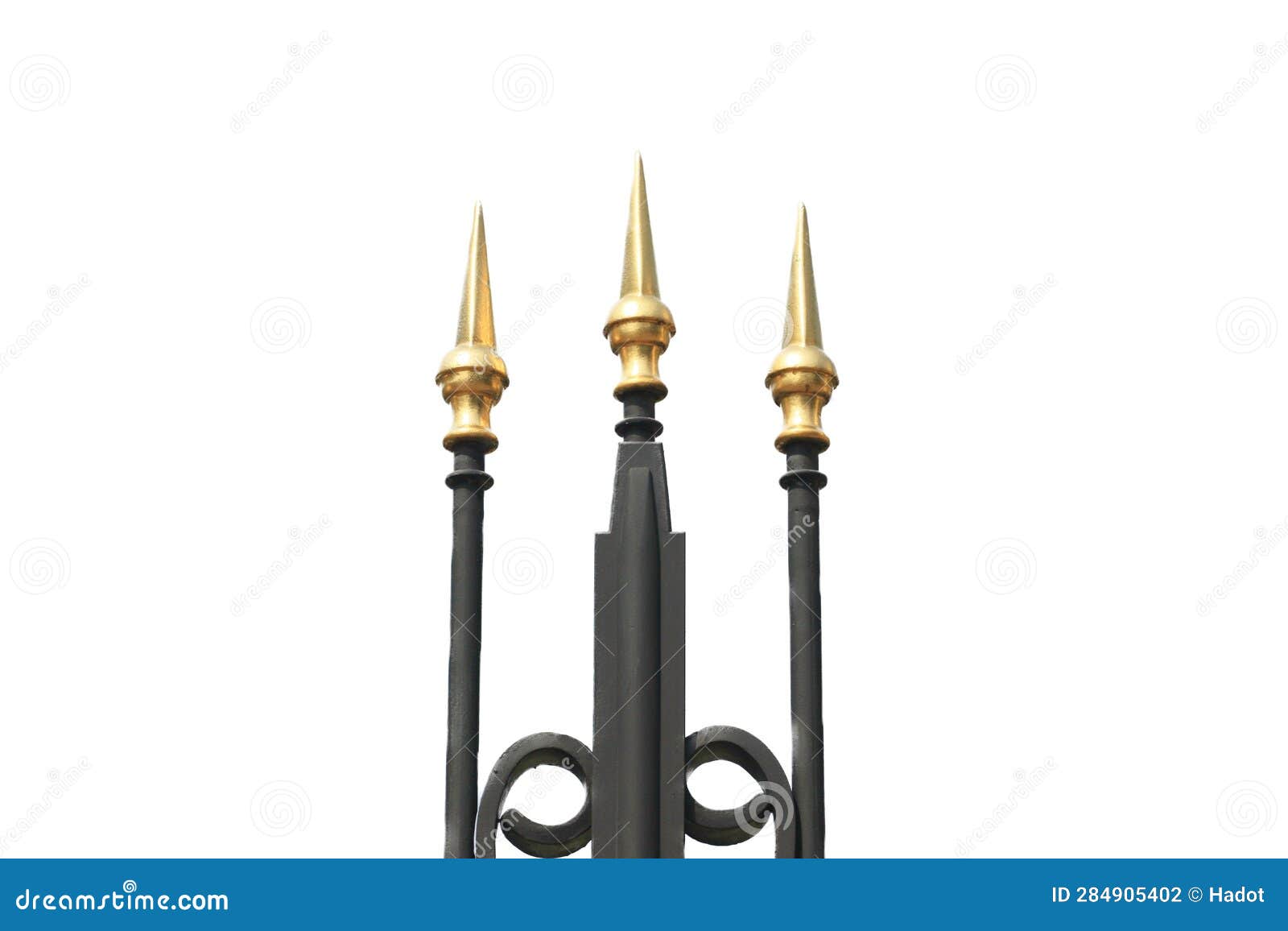 Gilded iron spikes stock photo. Image of metal, gate - 284905402