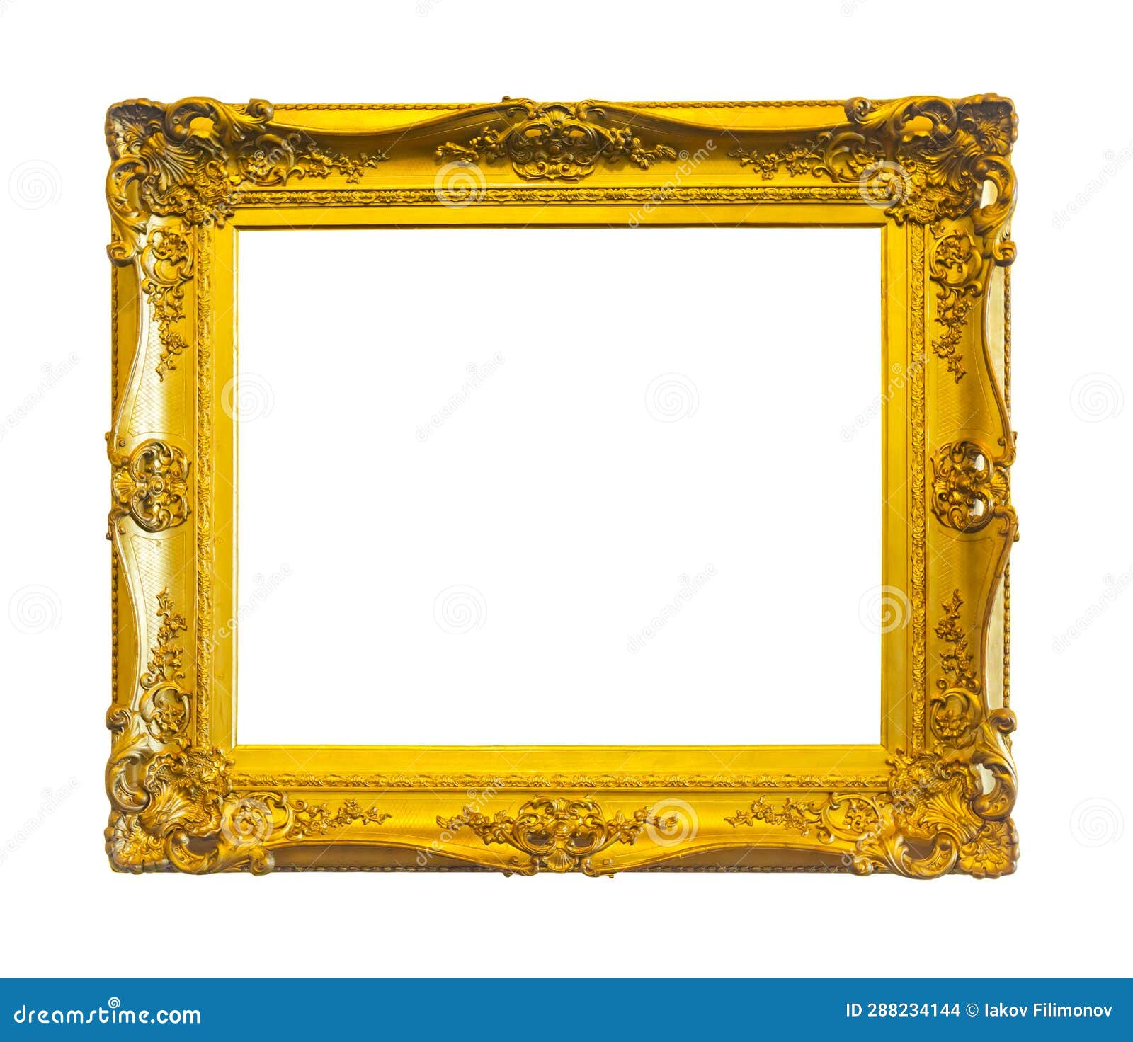 Gilded Picture Frame Isolated on White Background Stock Photo - Image ...