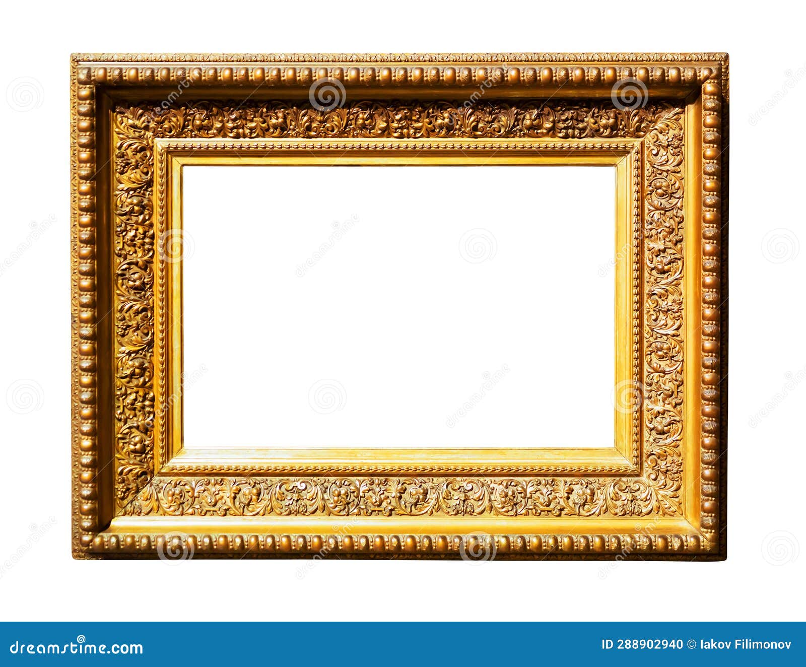 Gilded Picture Frame Isolated on White Background Stock Photo - Image ...