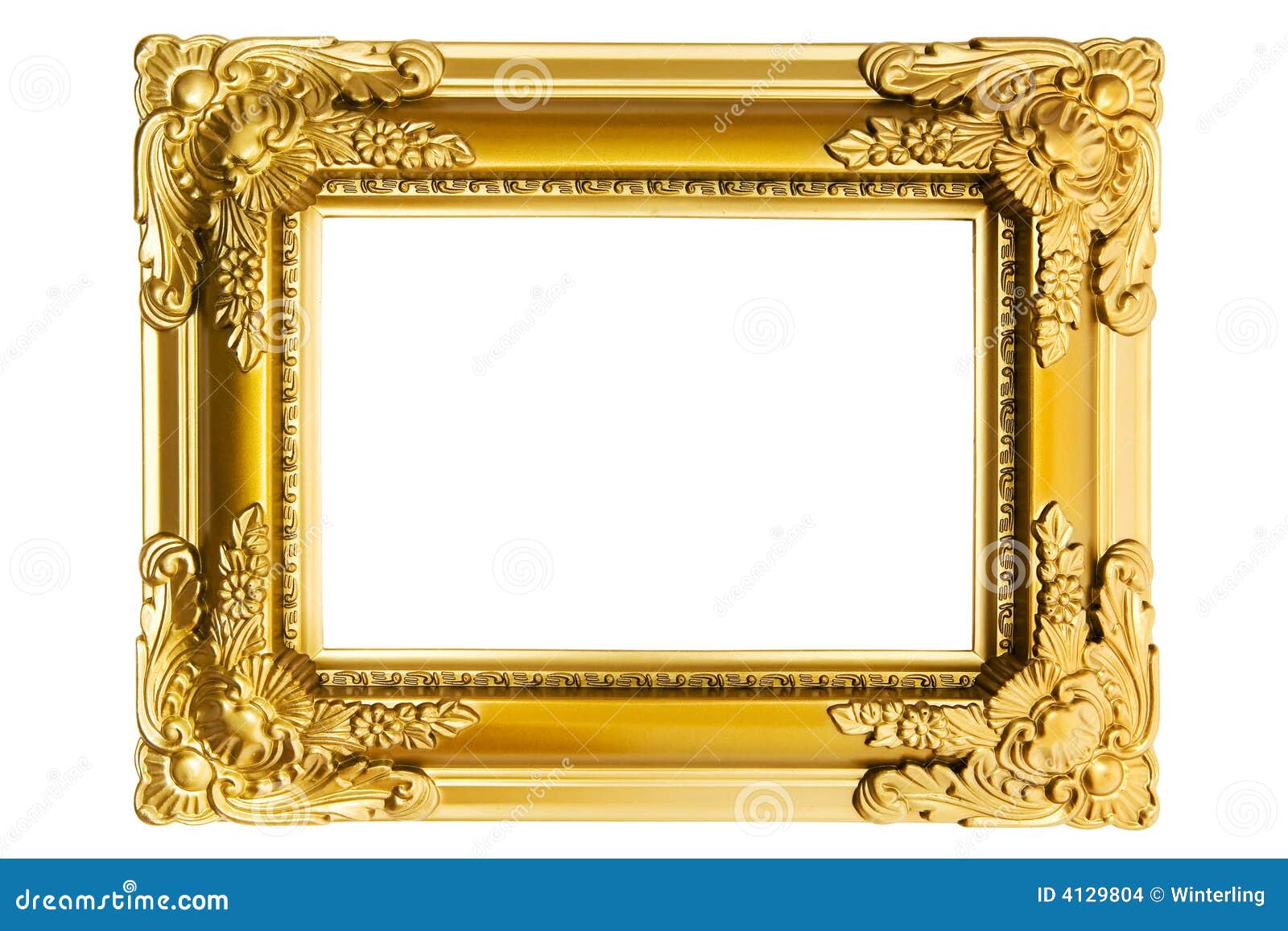 Gilded Plastic Frame stock photo. Image of copyspace, baroque - 4129804