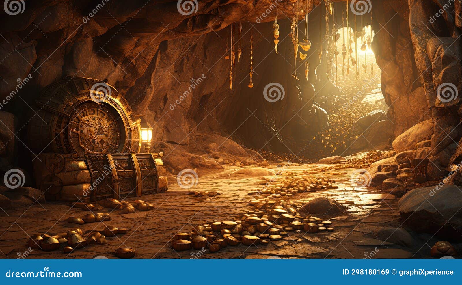 Gilded Secrets of the Pirates Lair Stock Illustration - Illustration of ...