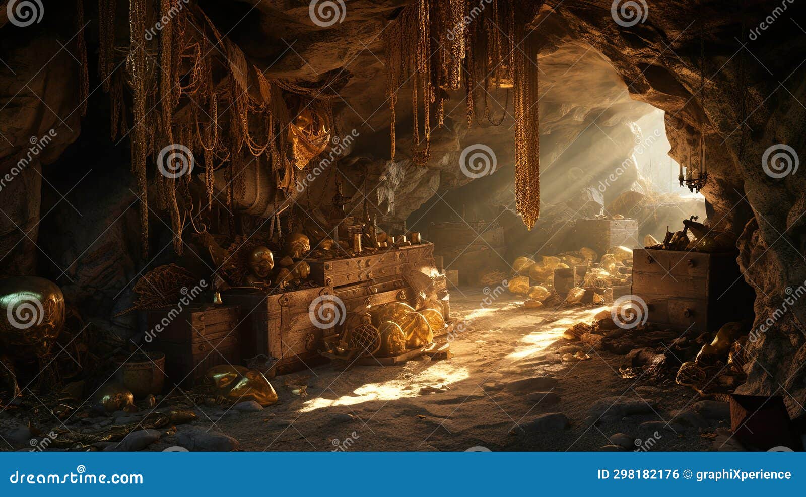 Gilded Secrets of the Pirates Lair Stock Illustration - Illustration of ...