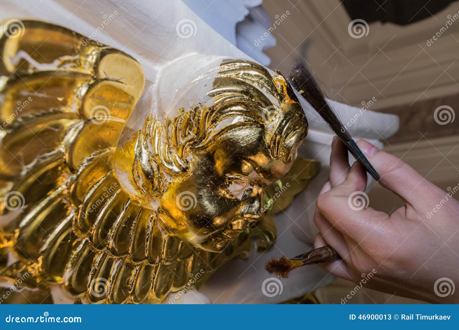Gilding stock image. Image of restoration, paintbrush - 46900013