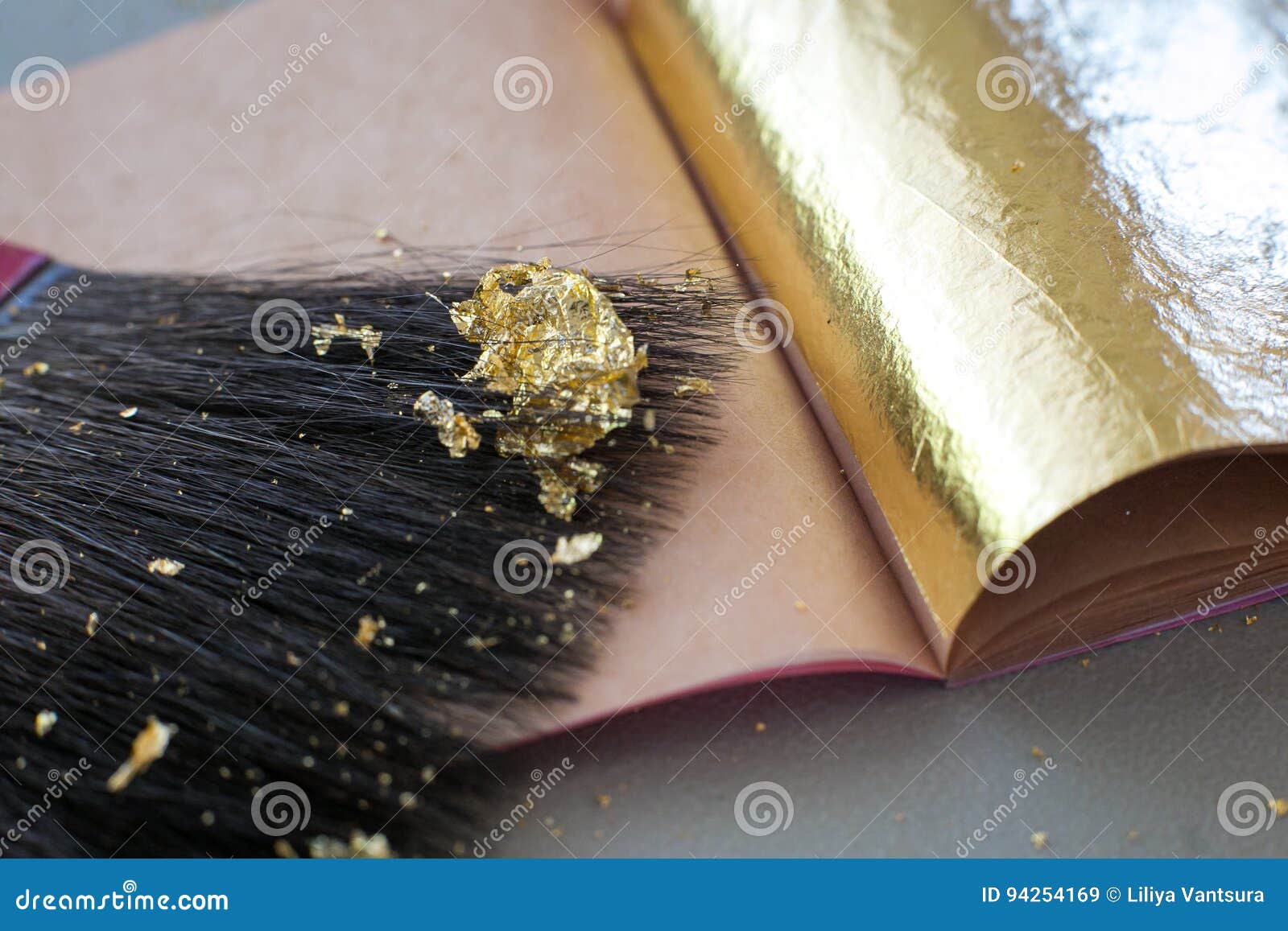 Gilding Theme with a Leaf of Beaten Gold Stock Image - Image of ...