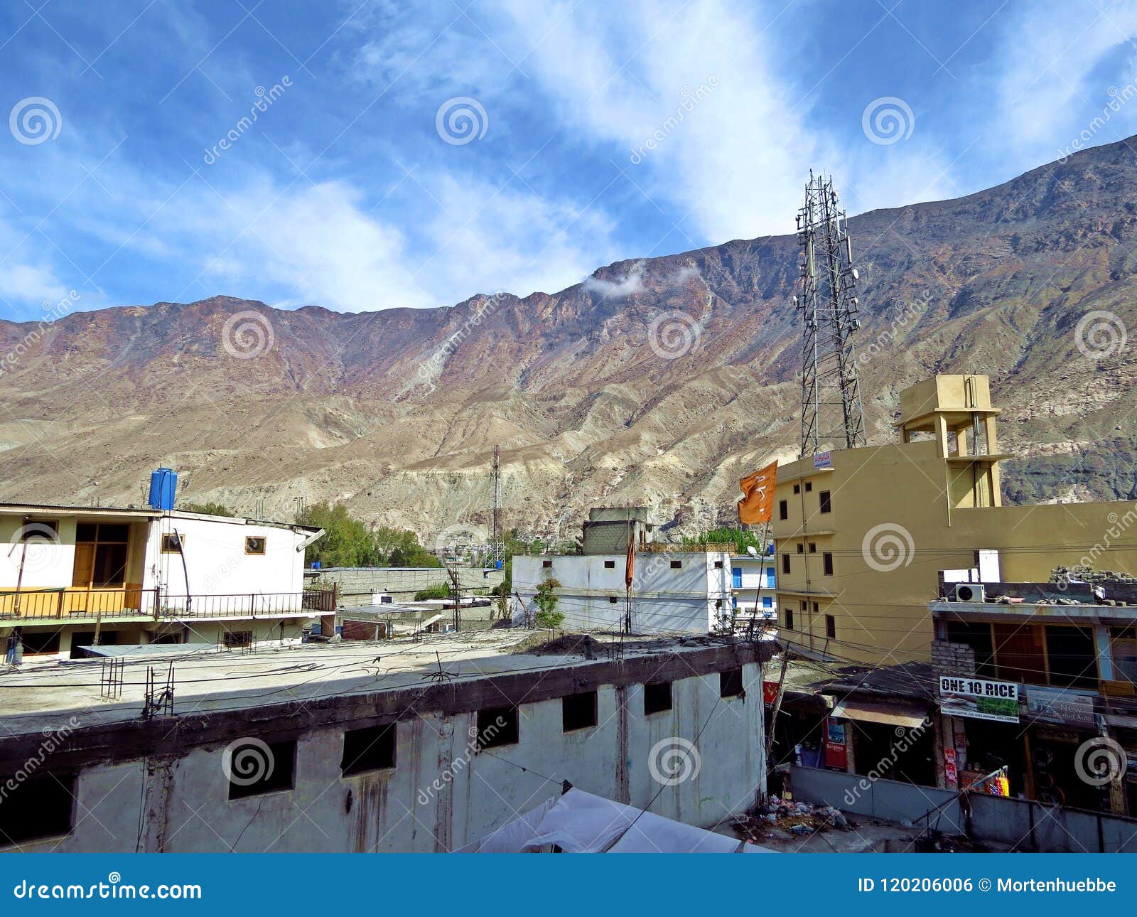 Houses of Gilgit, District Capital of Gilgit-Baltistan, Pakistan Stock ...