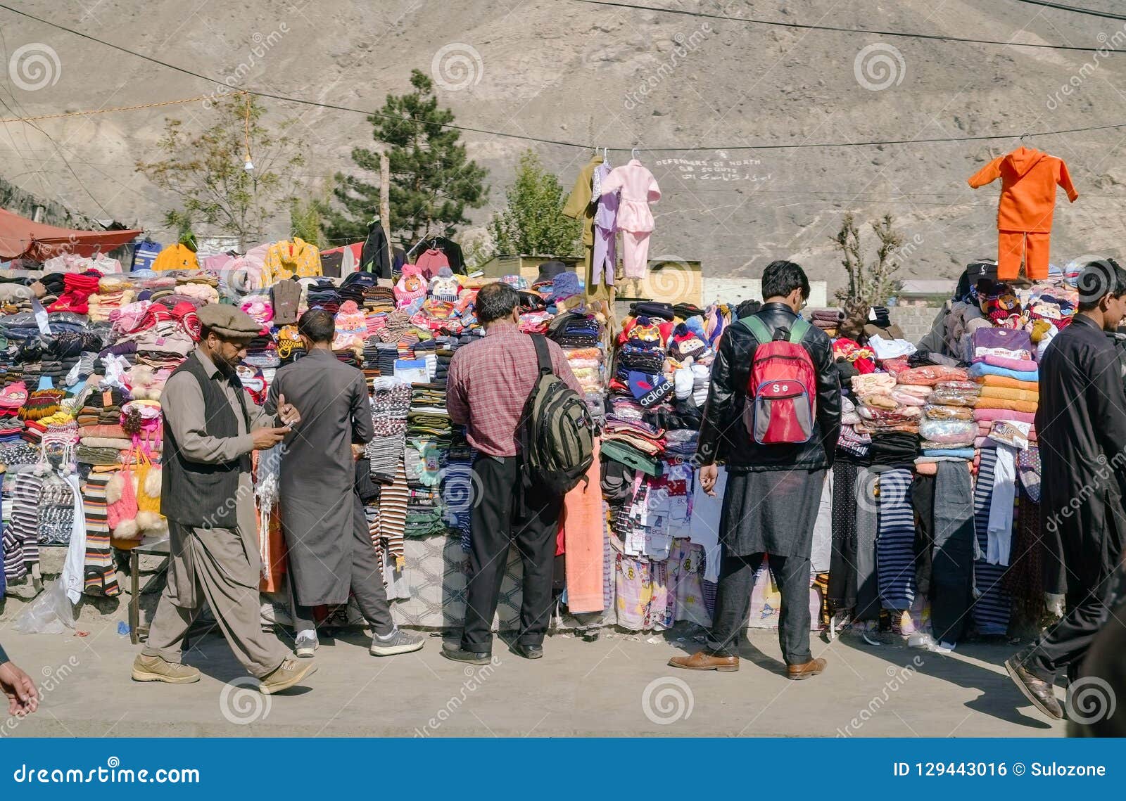 People Choosing Goods at a Local Clothes Stall. Editorial Photo - Image ...