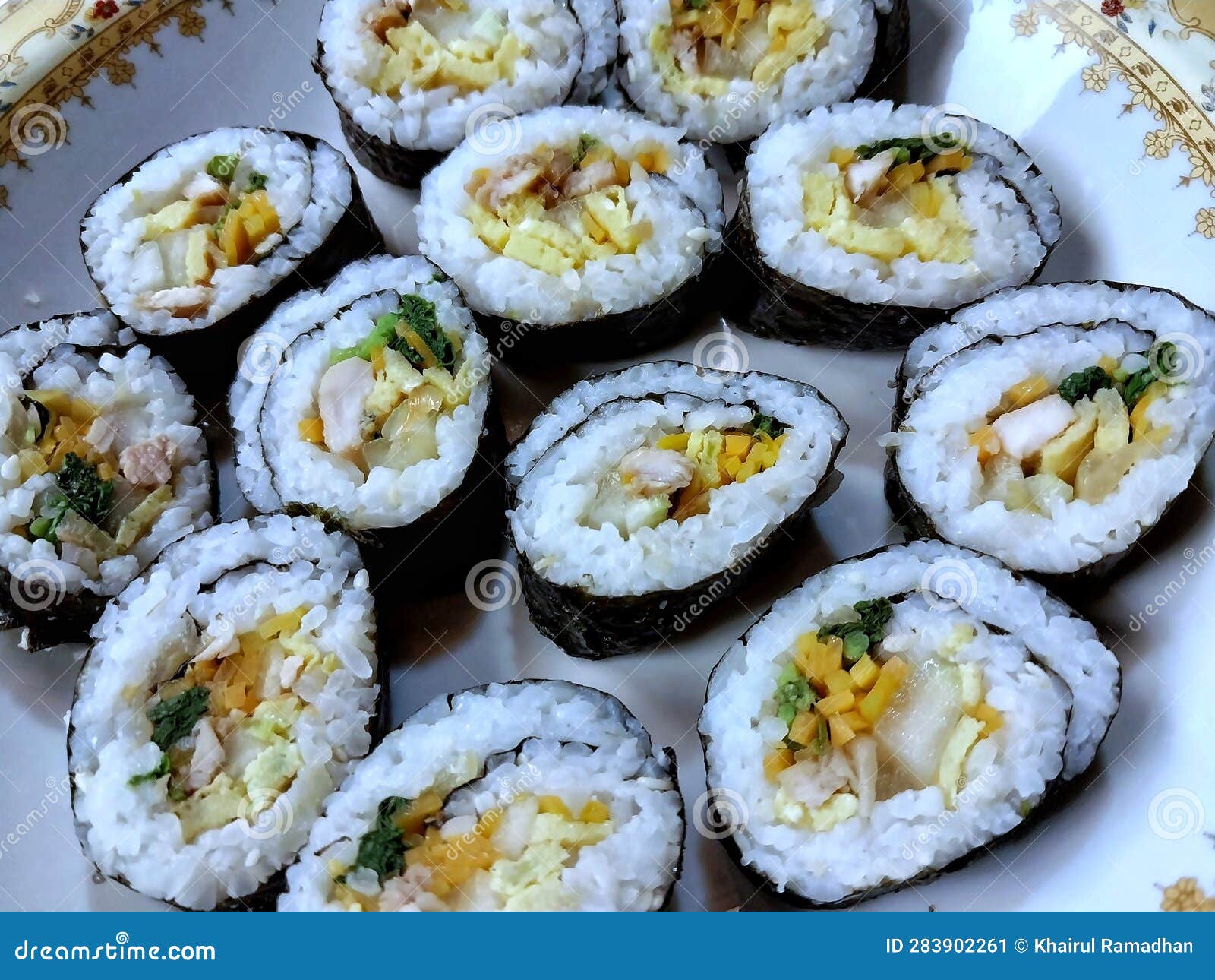 The Gimbab Food Delicious on Plate Stock Image - Image of gimbabfood ...