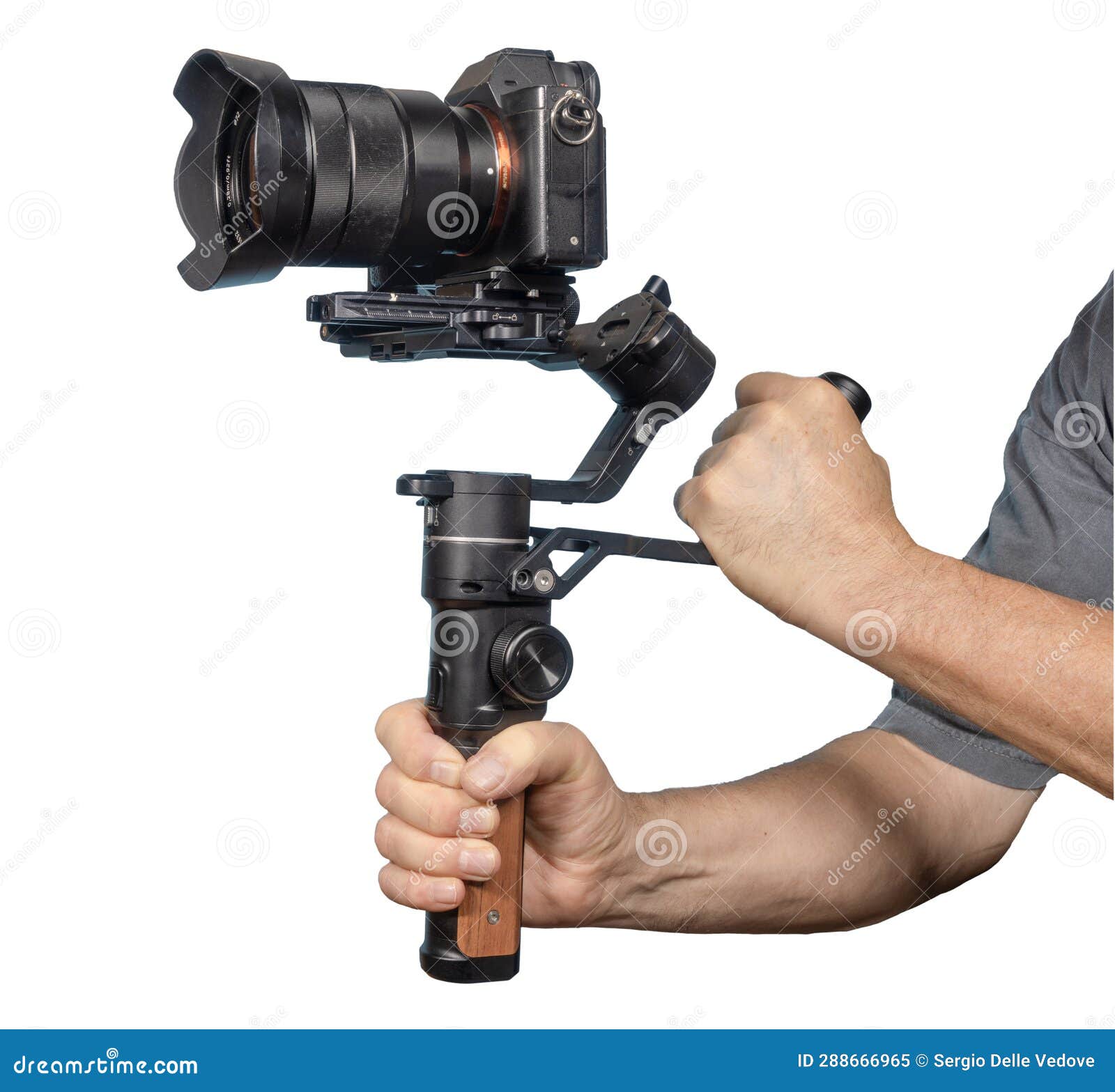 The gimbal with the camera stock image. Image of independent - 288666965