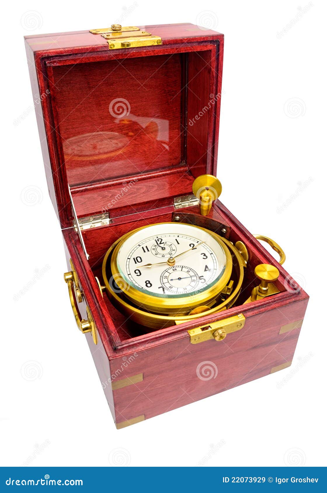 Gimbaled Deck Watch Chronometer in Original Box. Stock Image - Image of ...