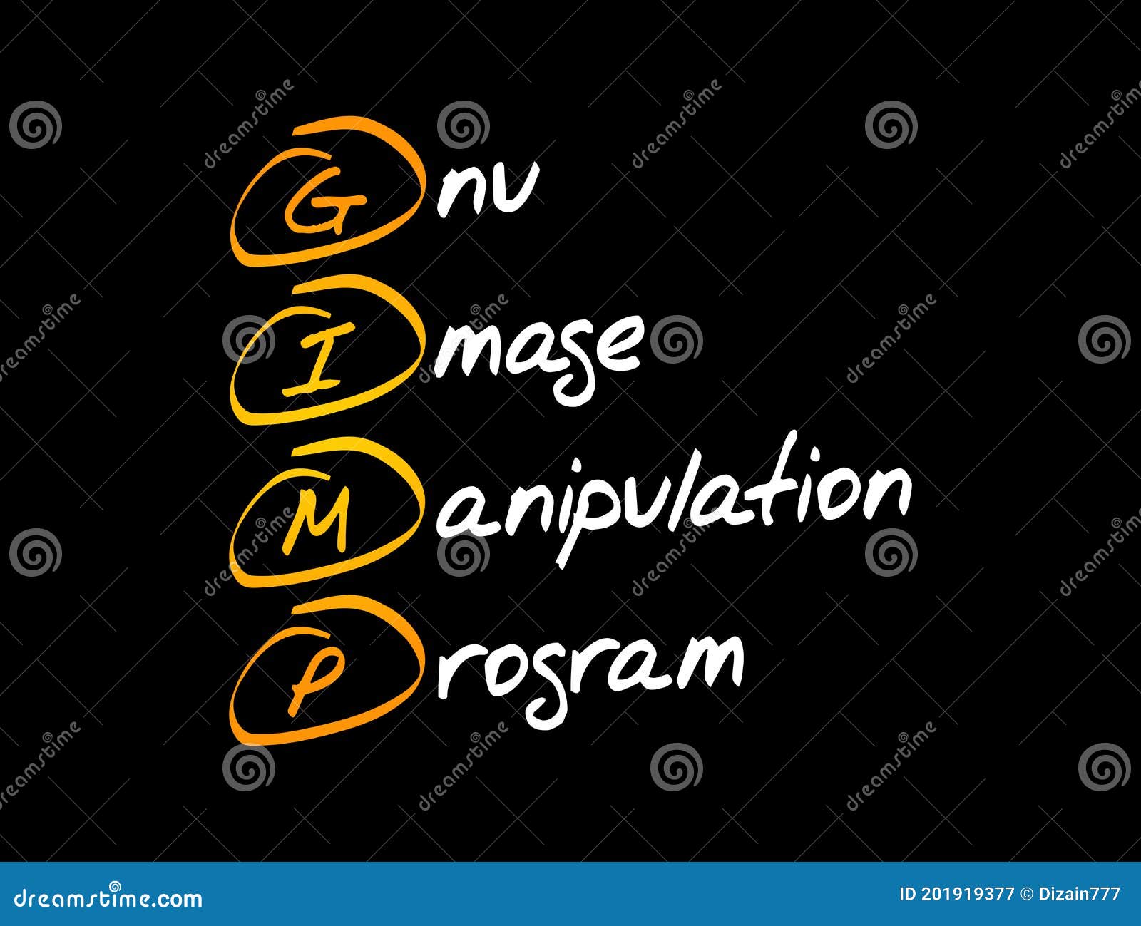 GIMP - Gnu Image Manipulation Program Acronym, Concept Background Stock ...