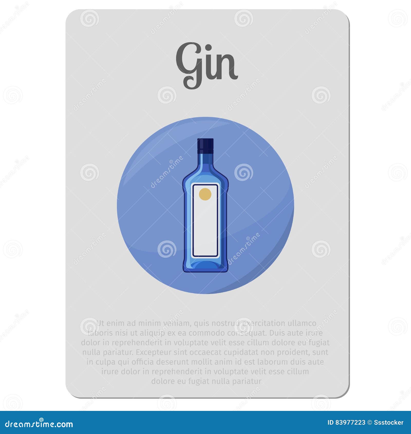 Gin Alcohol Sticker with Bottle Stock Vector - Illustration of liquid ...