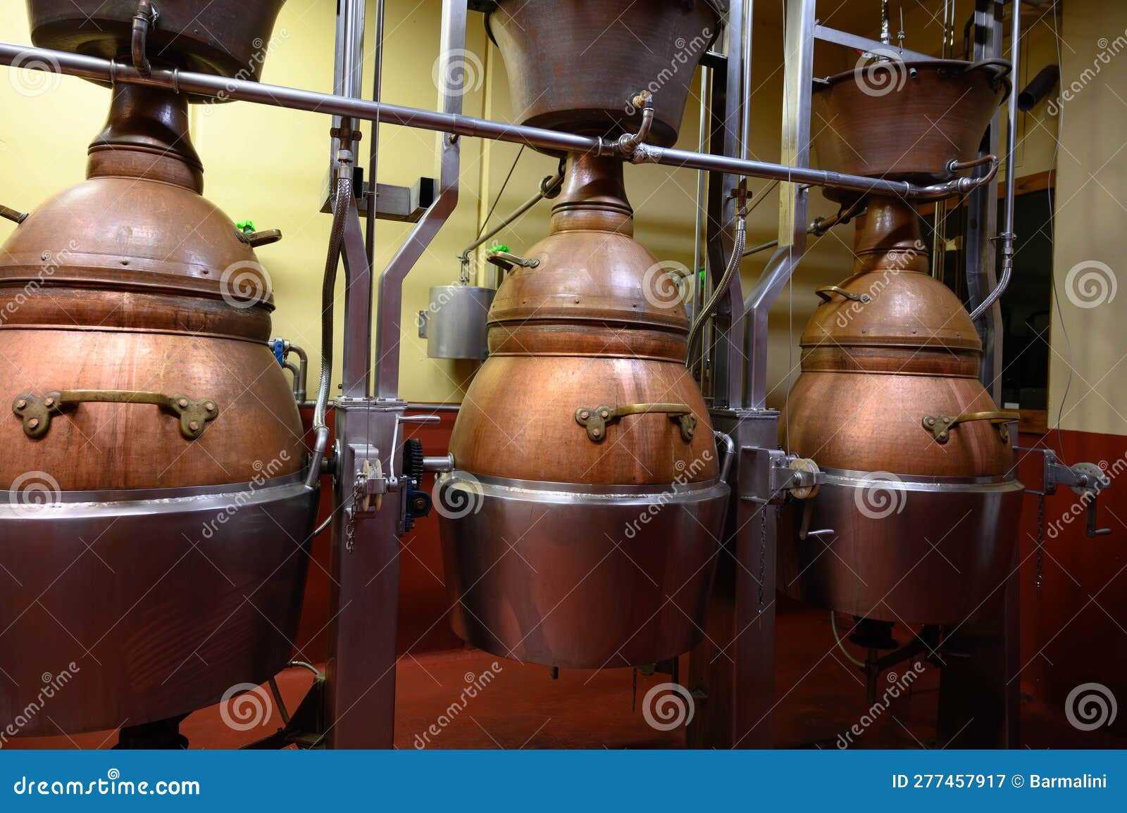 Gin Distillation Process in Copper Tanks in Spanish Bodega Stock Image ...