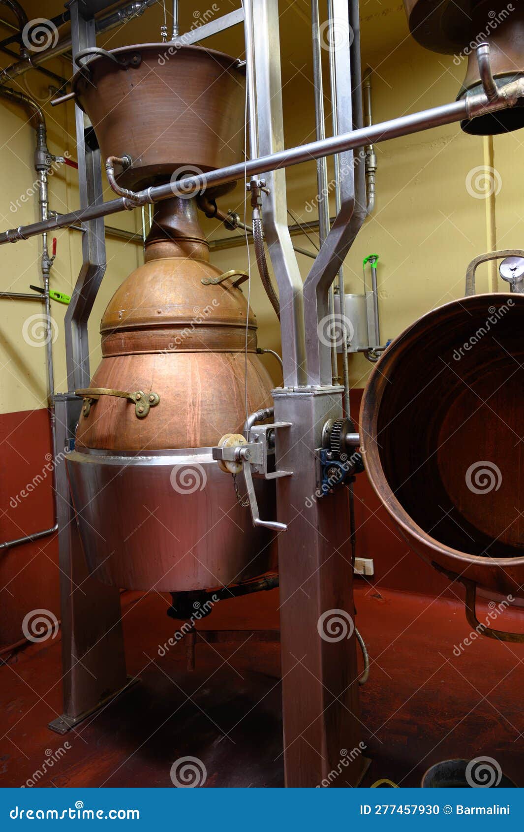Gin Distillation Process in Copper Tanks in Spanish Bodega Stock Photo ...