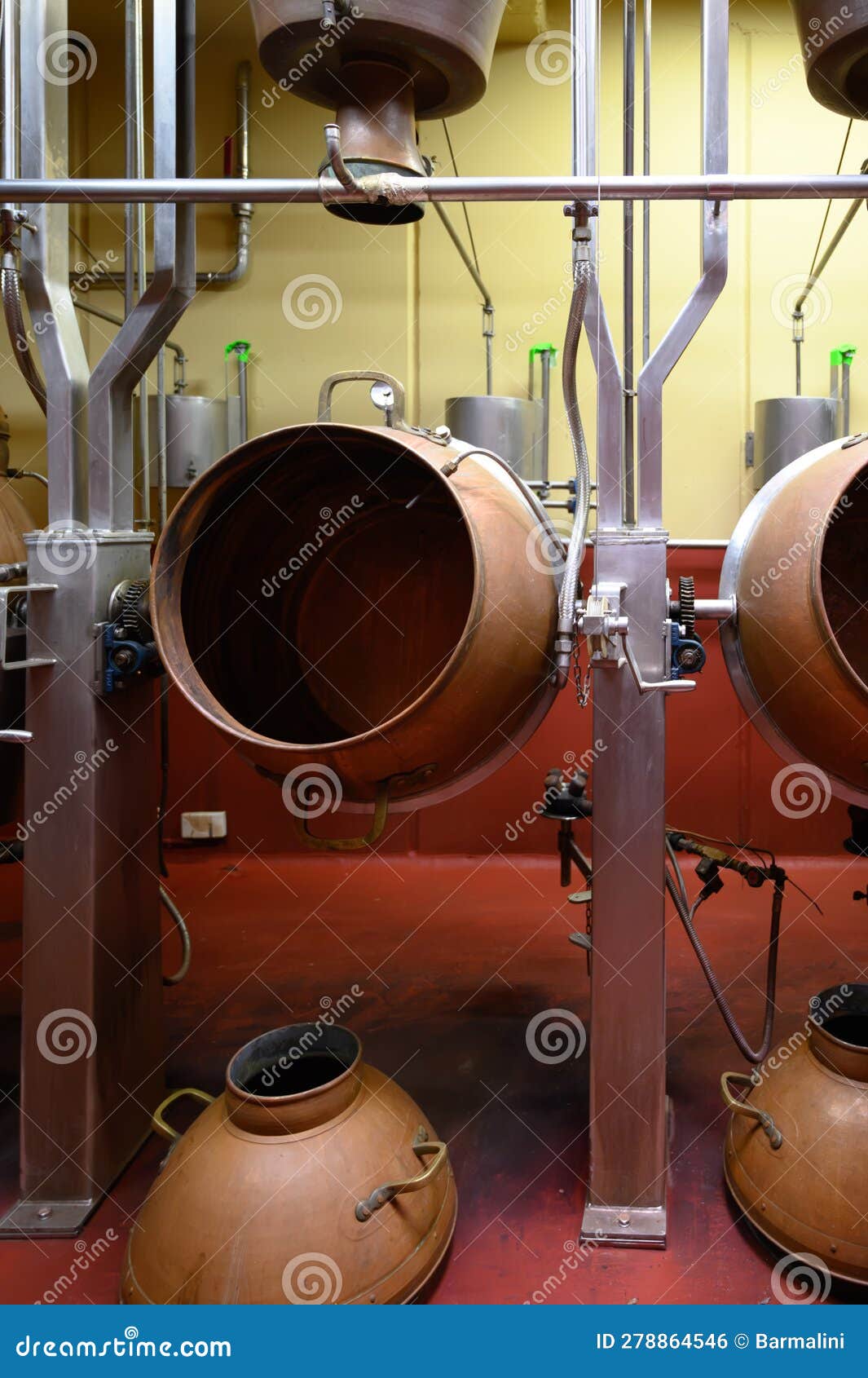 Gin Distillation Process in Copper Tanks in Spanish Bodega Stock Photo ...
