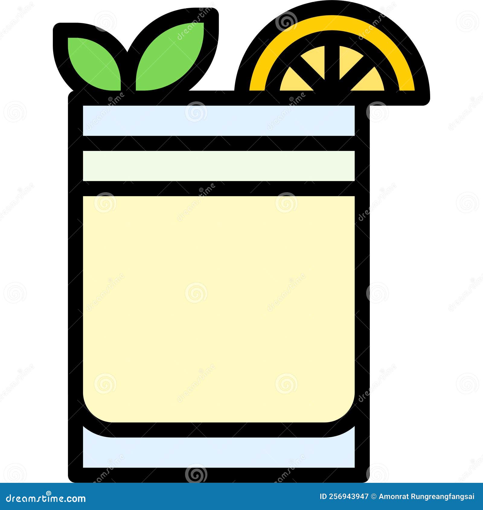 Gin Fizz Cocktail Icon, Alcoholic Mixed Drink Vector Stock Vector - Illustration of glass, juice ...