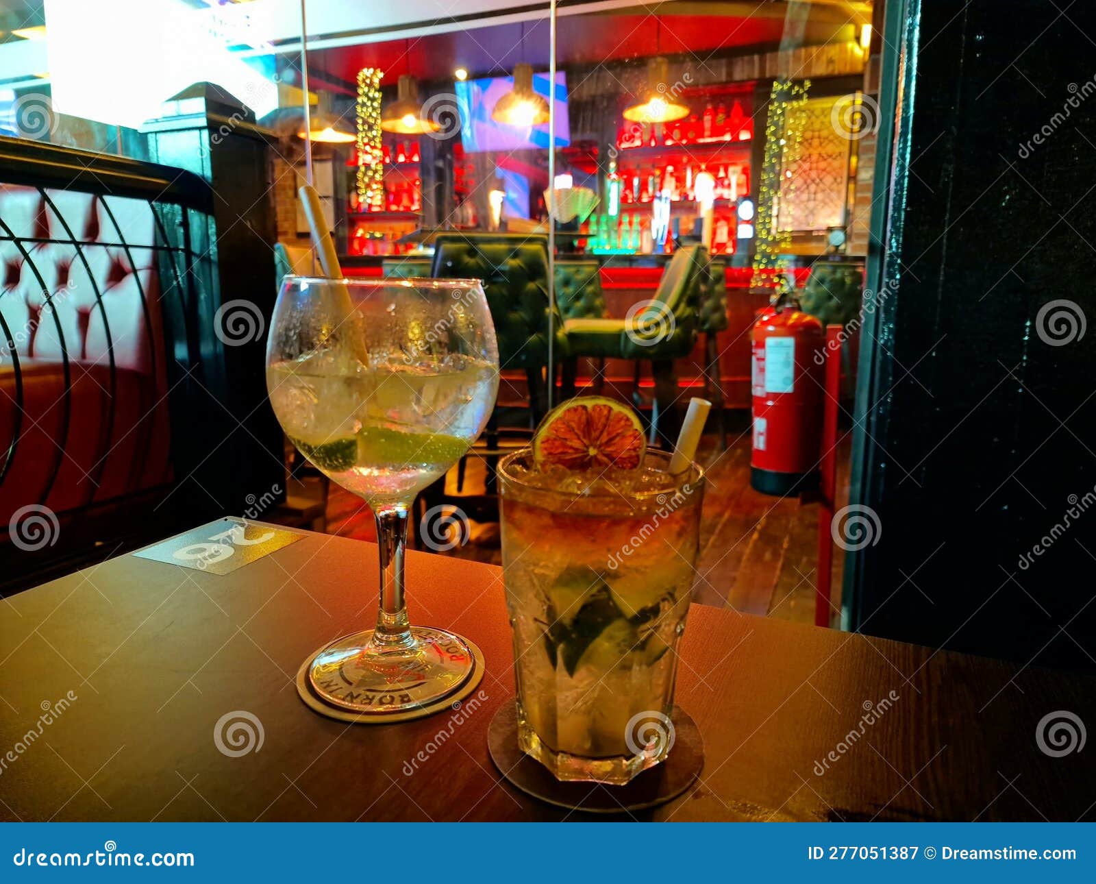 Gin Mojito Bar Pub Night Drink Colors Stock Image - Image of mojito ...