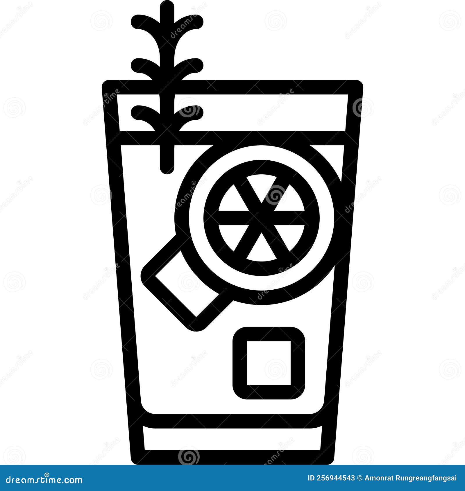 Gin and Tonic Tonic Cocktail Icon, Alcoholic Mixed Drink Vector Stock ...