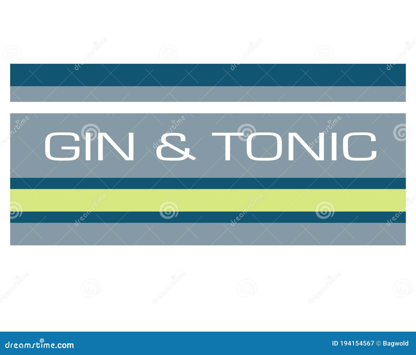 Gin and Tonic Vector Graphic on White Background Stock Vector ...