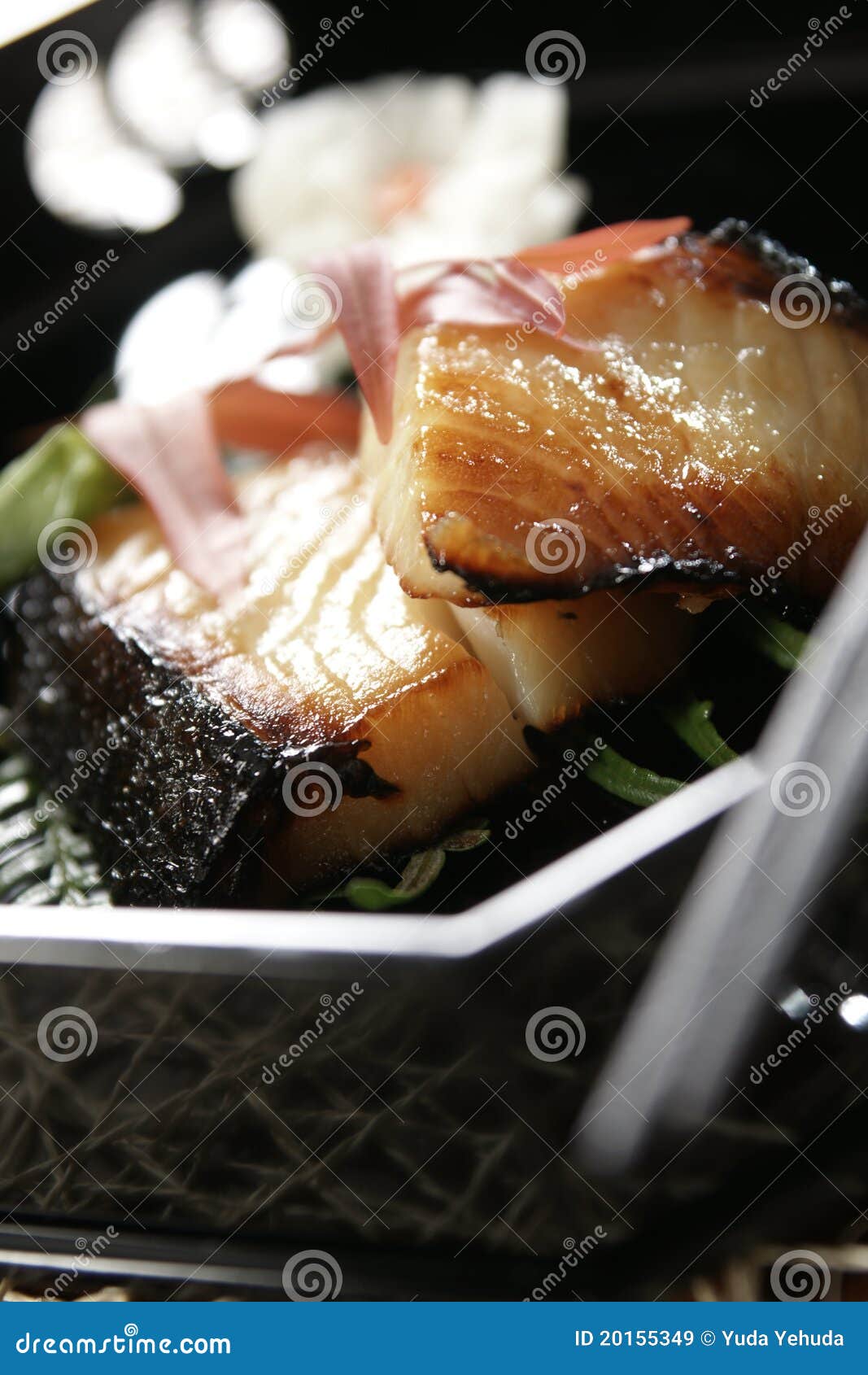 Gindara Yaki ,Black Cod Grilled ,sablefish Grilled Isolated On White ...