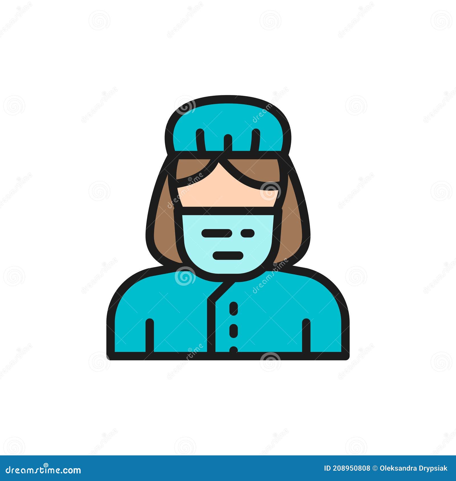 Ginecólogo Obstetra Doctor Icono De Línea De Color Plana Ilustración