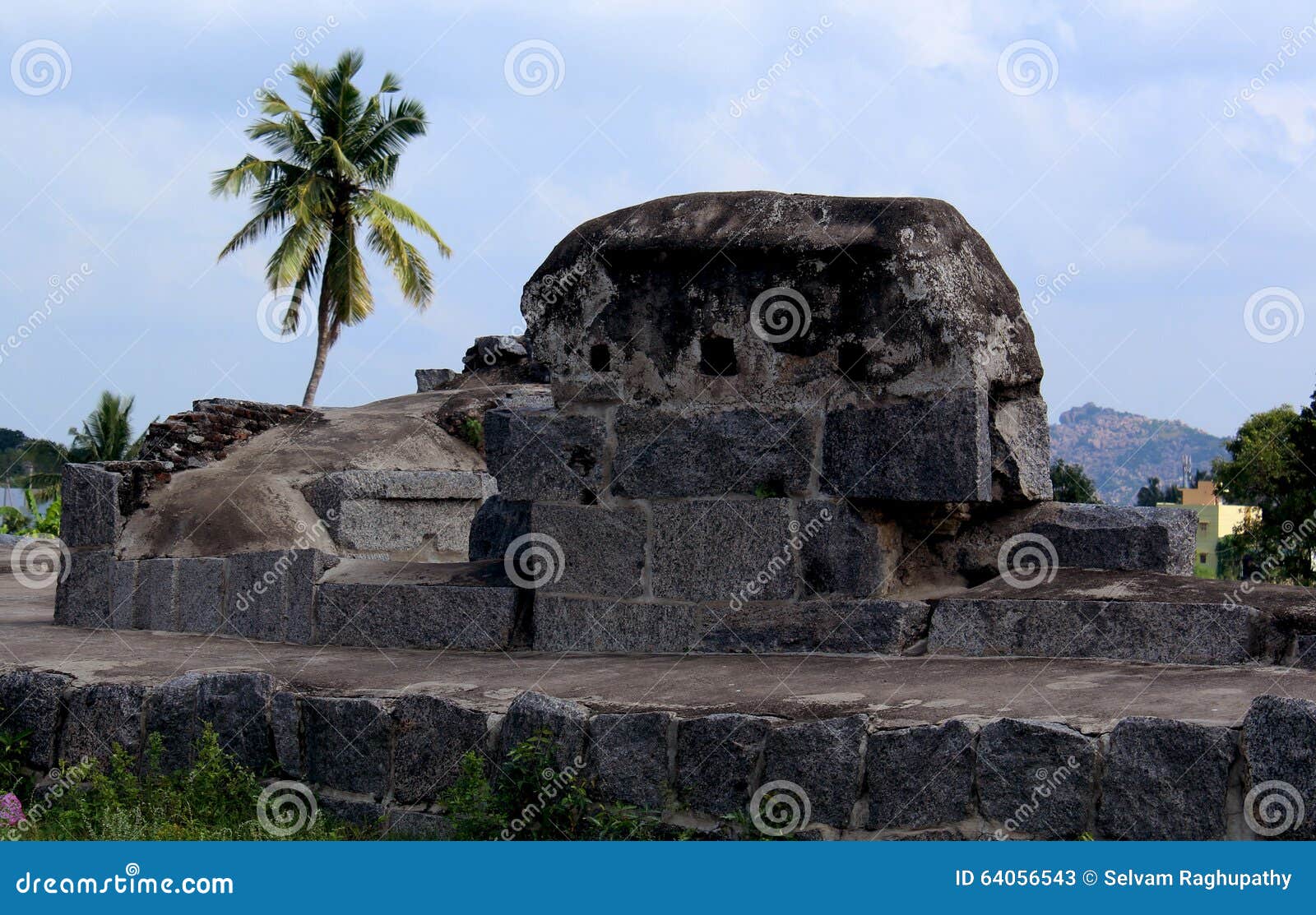 Gingee Fort building stock image. Image of landmark, rock - 64056543