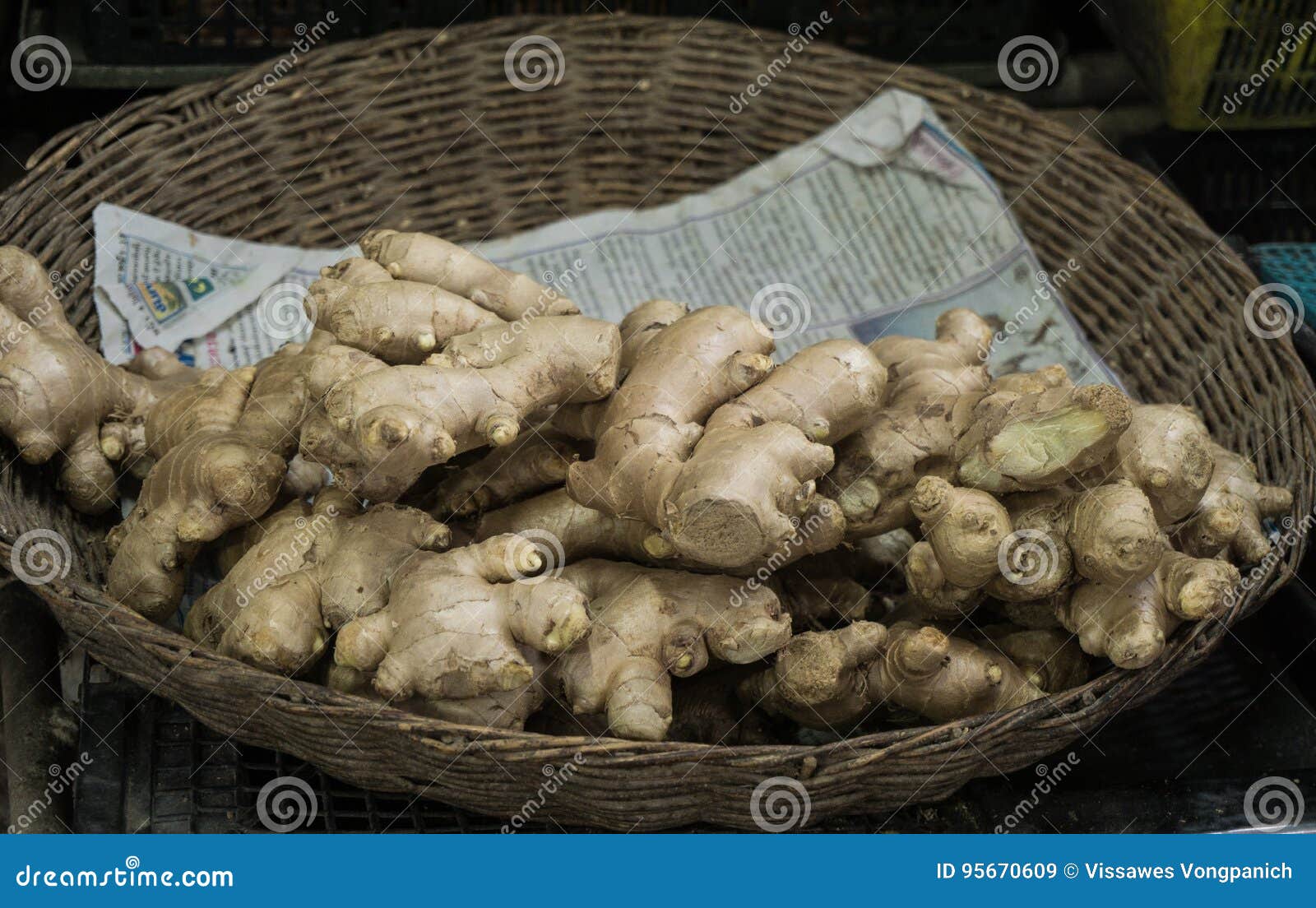 Ginger in basket stock image. Image of ginger, treat - 95670609