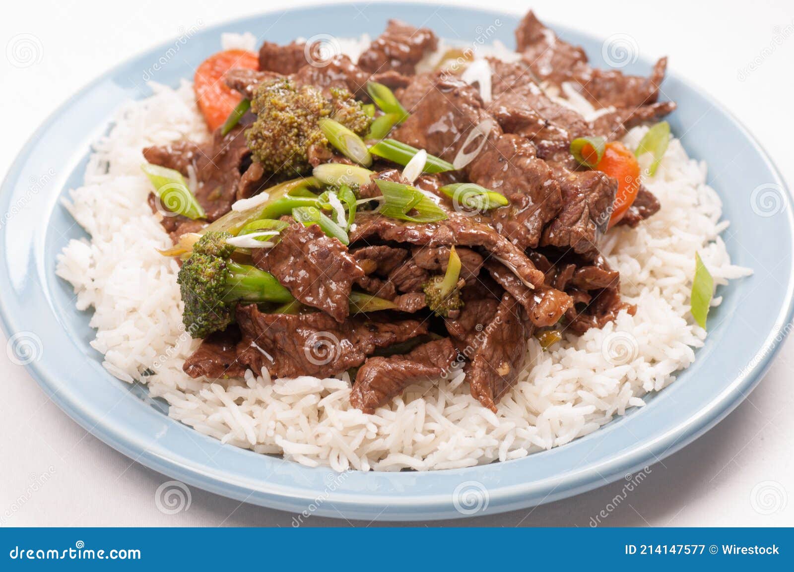 Ginger beef with rice stock image. Image of chinese - 214147577