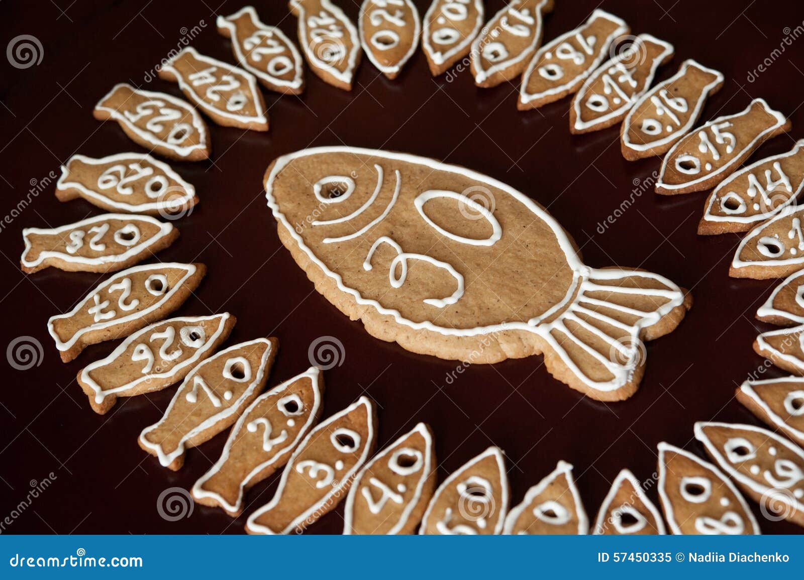 Ginger Biscuits in the Form of Fish Stock Image - Image of bake, cookie ...