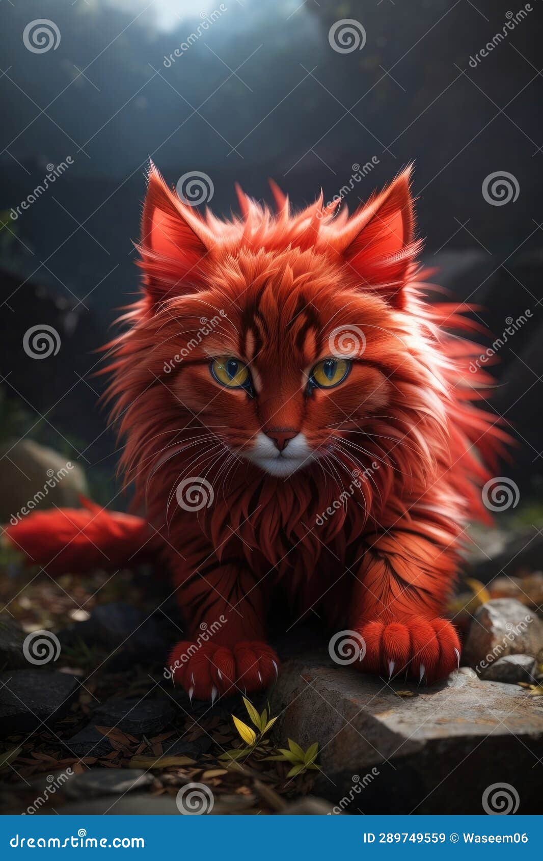 Ginger Bobcat with Sharp Claws on Stones Stock Image - Image of people ...