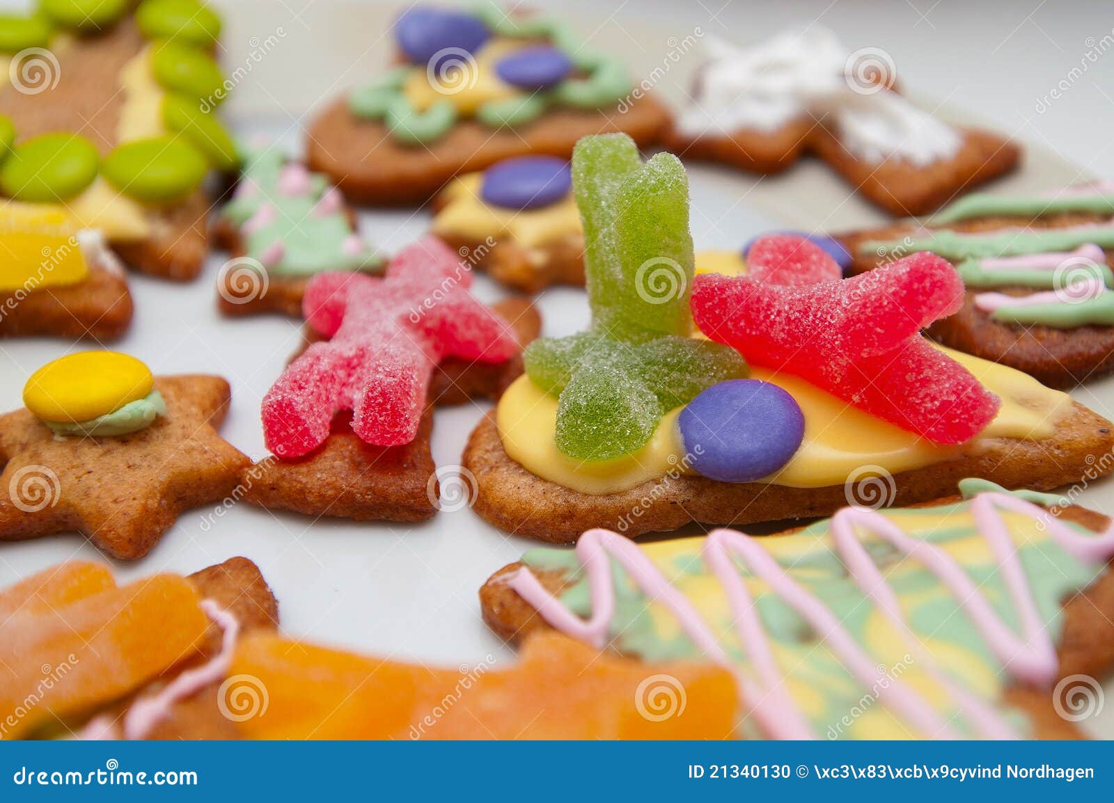 Ginger Bread Figures with Candy Topping Stock Photo - Image of ...