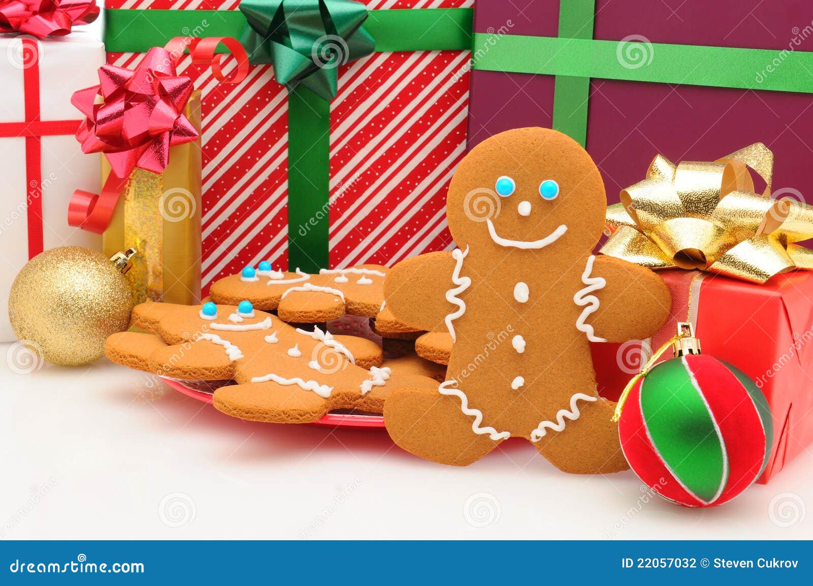 Ginger Bread Man and Christmas Presents Stock Photo - Image of december ...