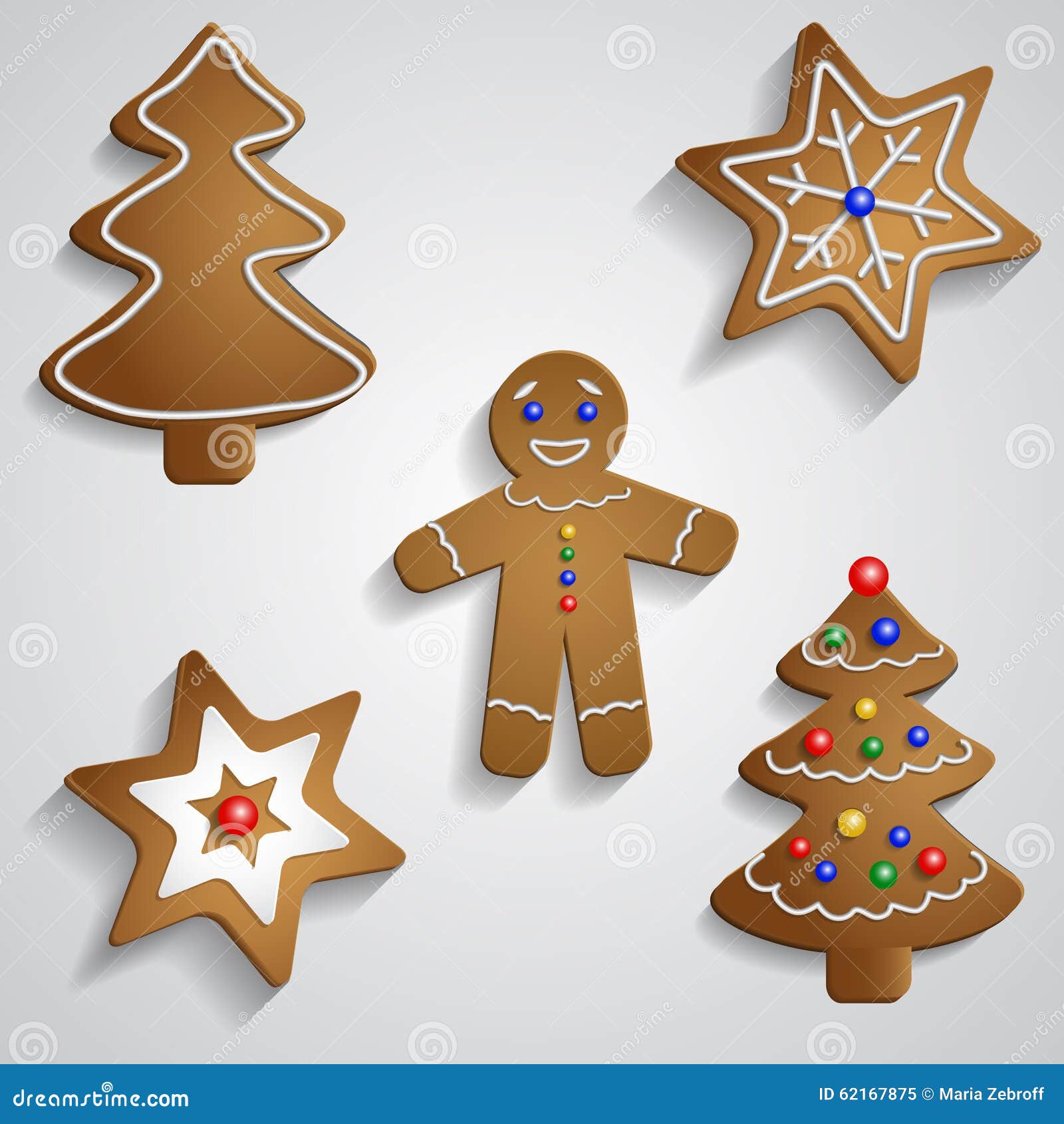 Ginger Bread Man Tree and Stars Stock Vector - Illustration of hanging ...