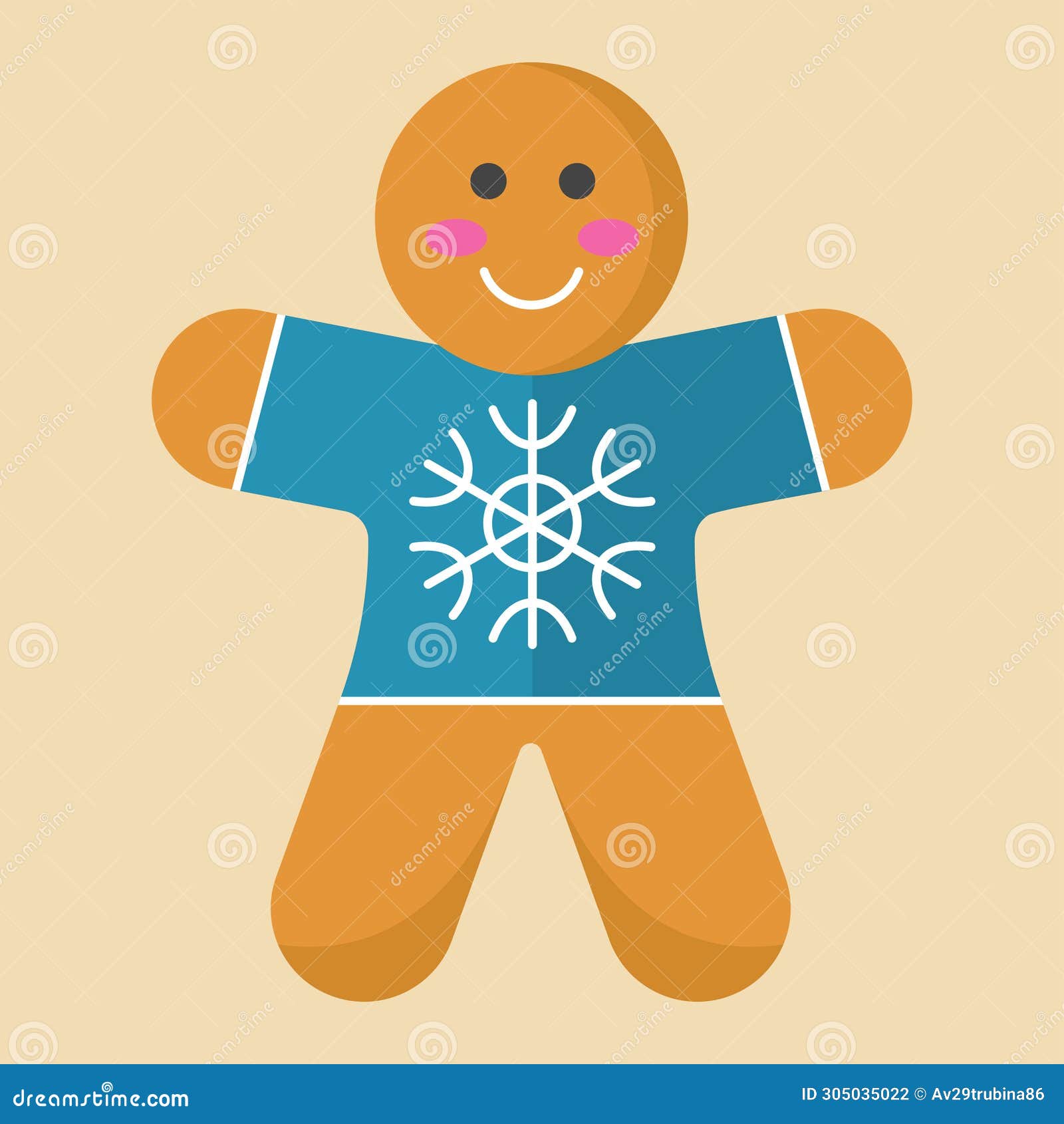 Ginger bread man stock illustration. Illustration of seasonal - 305035022