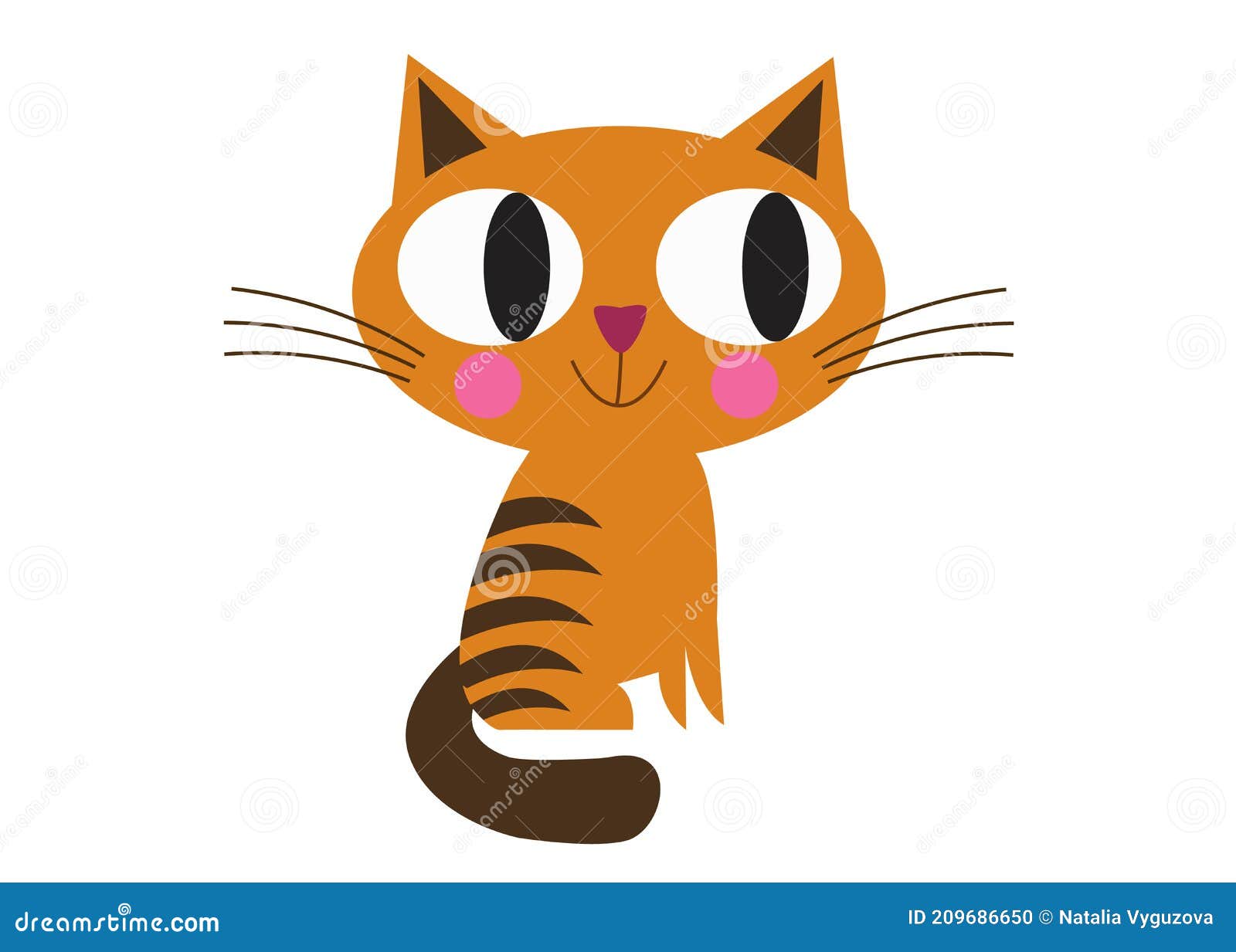 Ginger cat cartoon. stock vector. Illustration of anime - 209686650