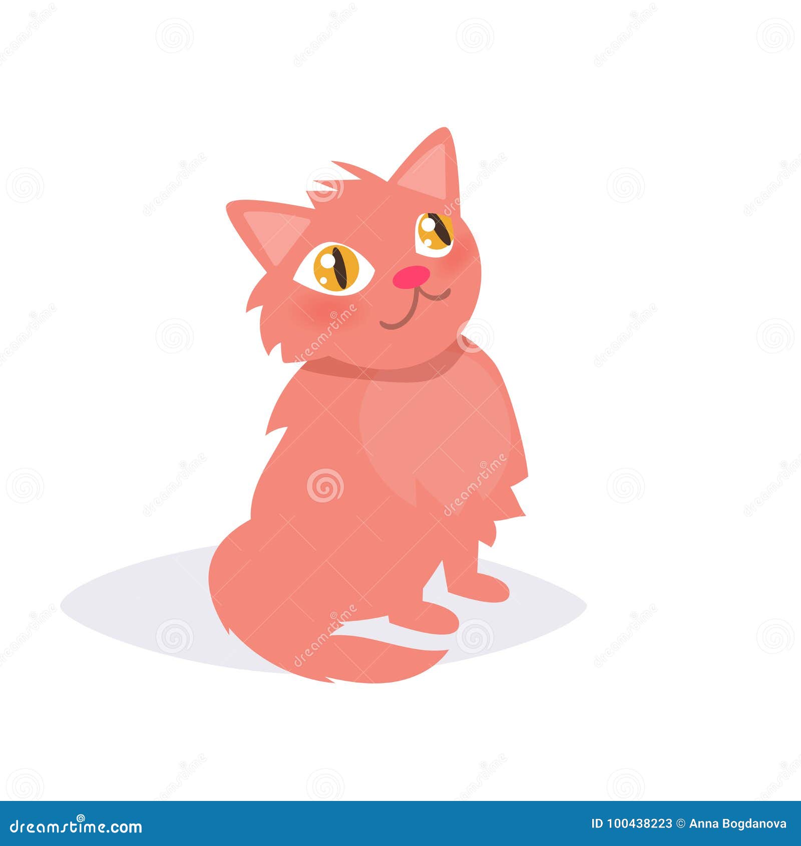 Ginger Cat. Vector. Cartoon Stock Vector - Illustration of flat, black ...