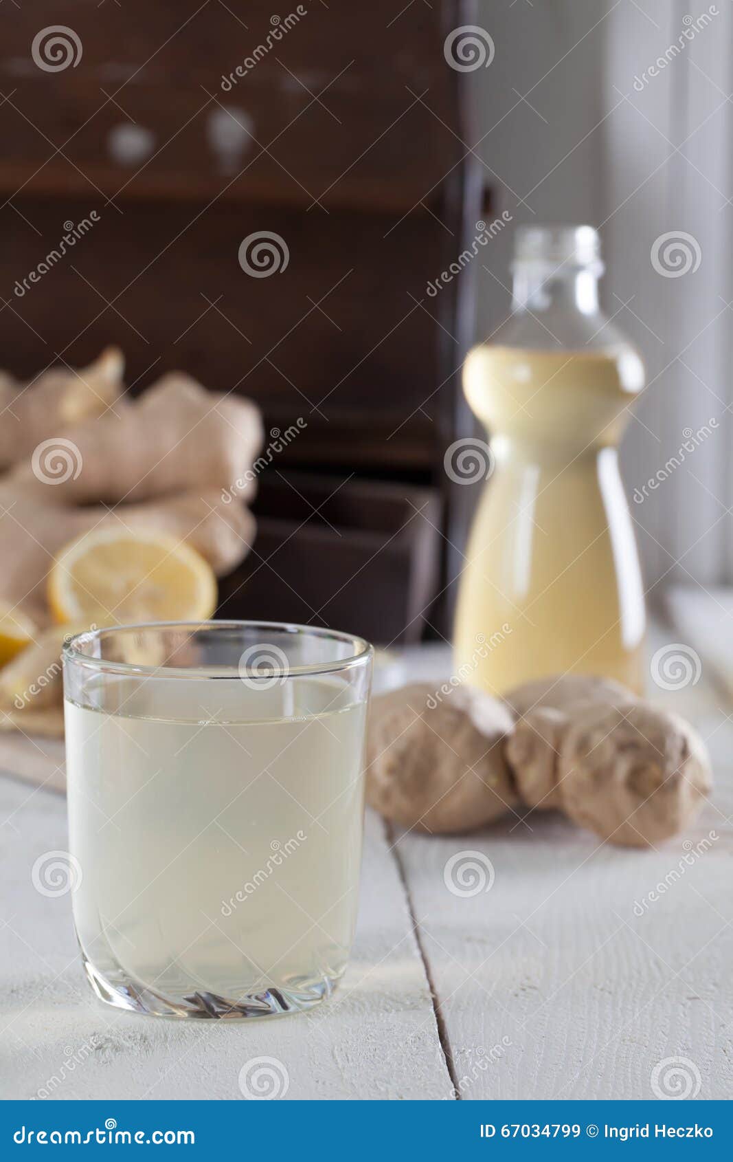 Ginger drink with lemon stock image. Image of root, organic - 67034799