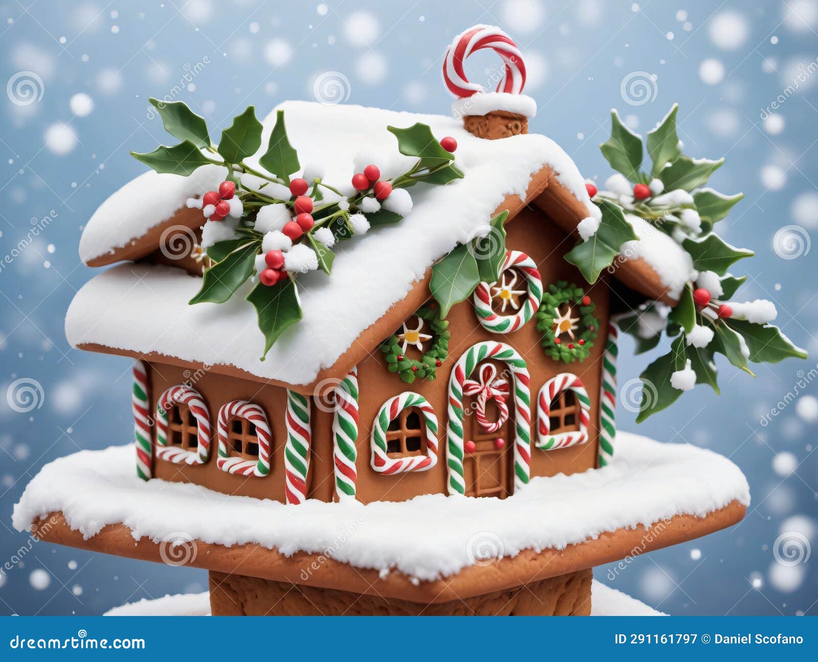 A Ginger Ginger Ginger House with Candy and Candy Canes. Generative AI ...