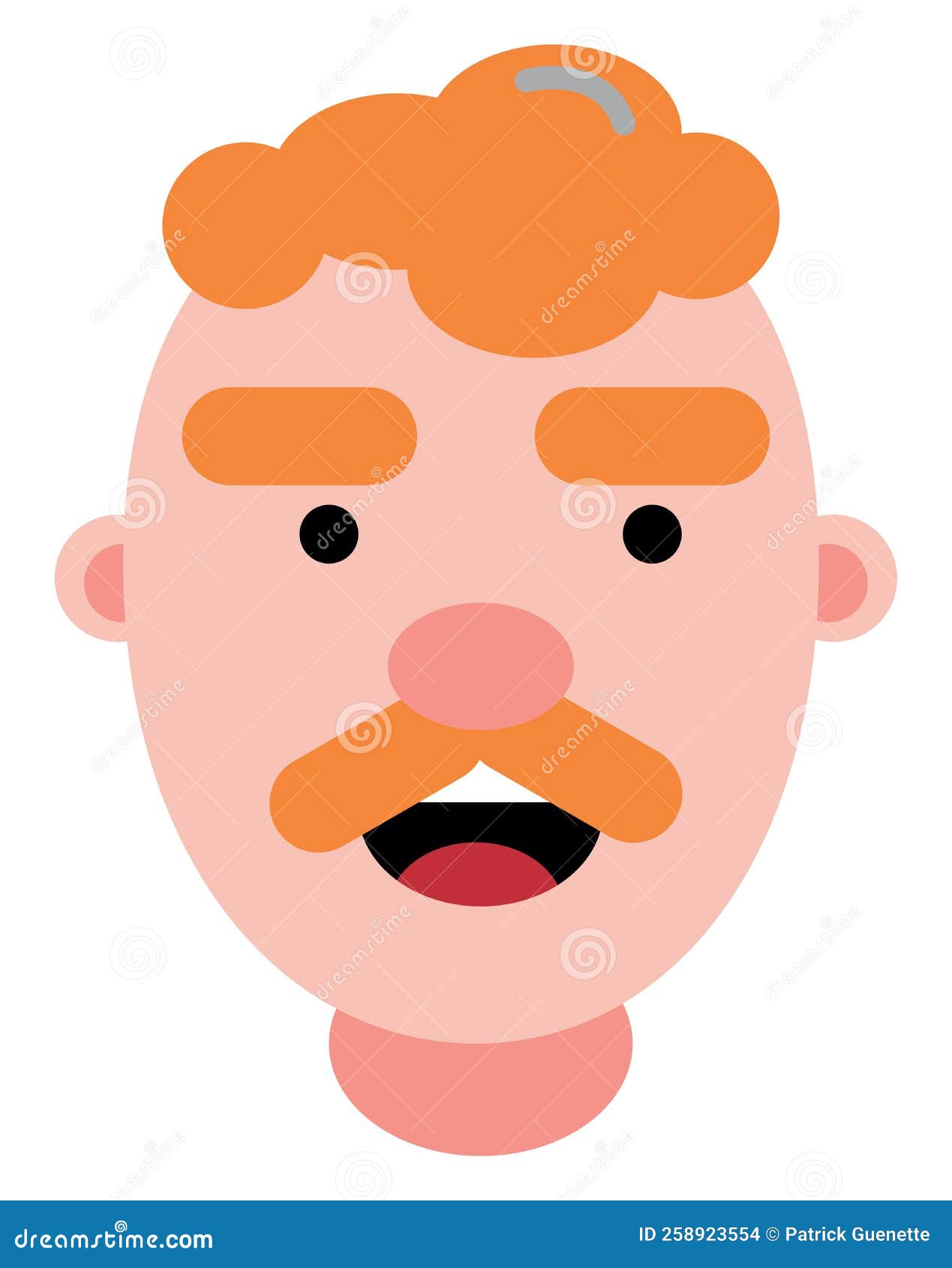 Ginger haired man, icon stock vector. Illustration of people - 258923554