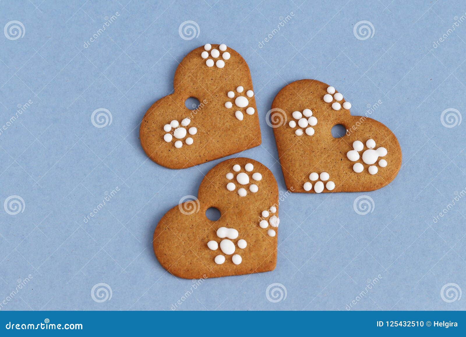 Ginger Handmade Biscuits on a Blue Background Stock Photo - Image of ...