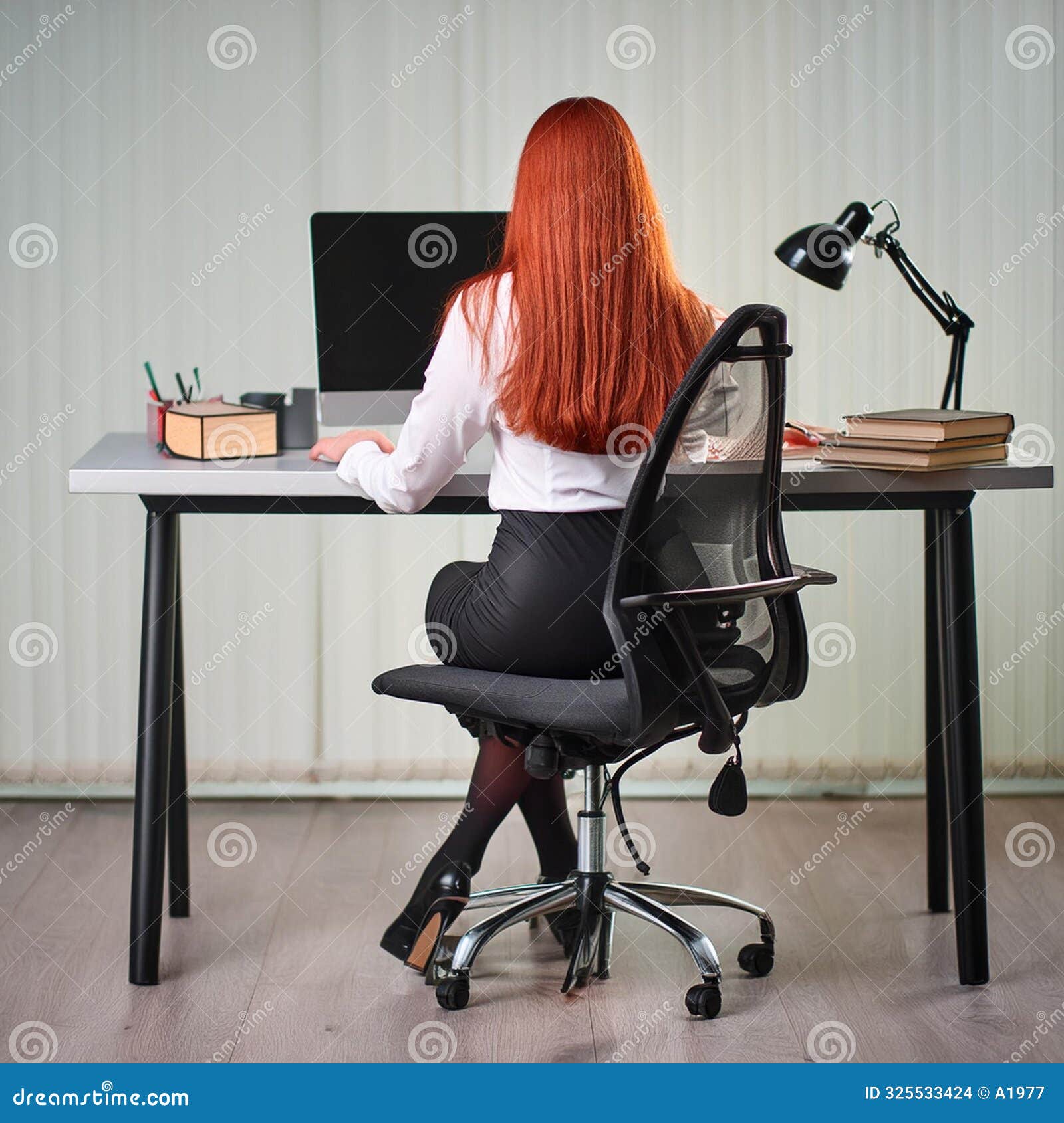 Ginger Head Secretary, AI Generated Stock Illustration - Illustration ...