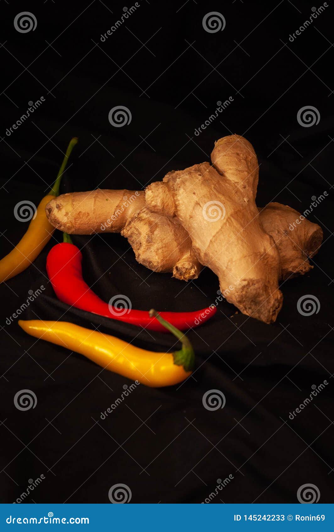 Ginger and hot pepper stock image. Image of spice, grocery - 145242233